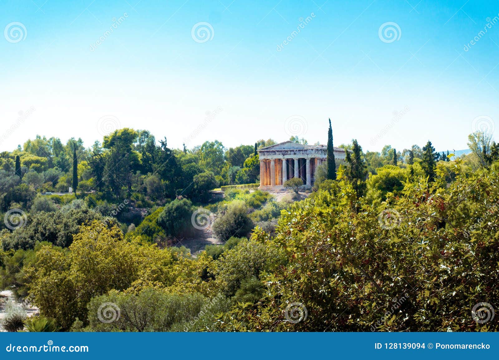 Altgriechischer Tempel Des Gottes Hephaestus Stockfoto - Bild von ...