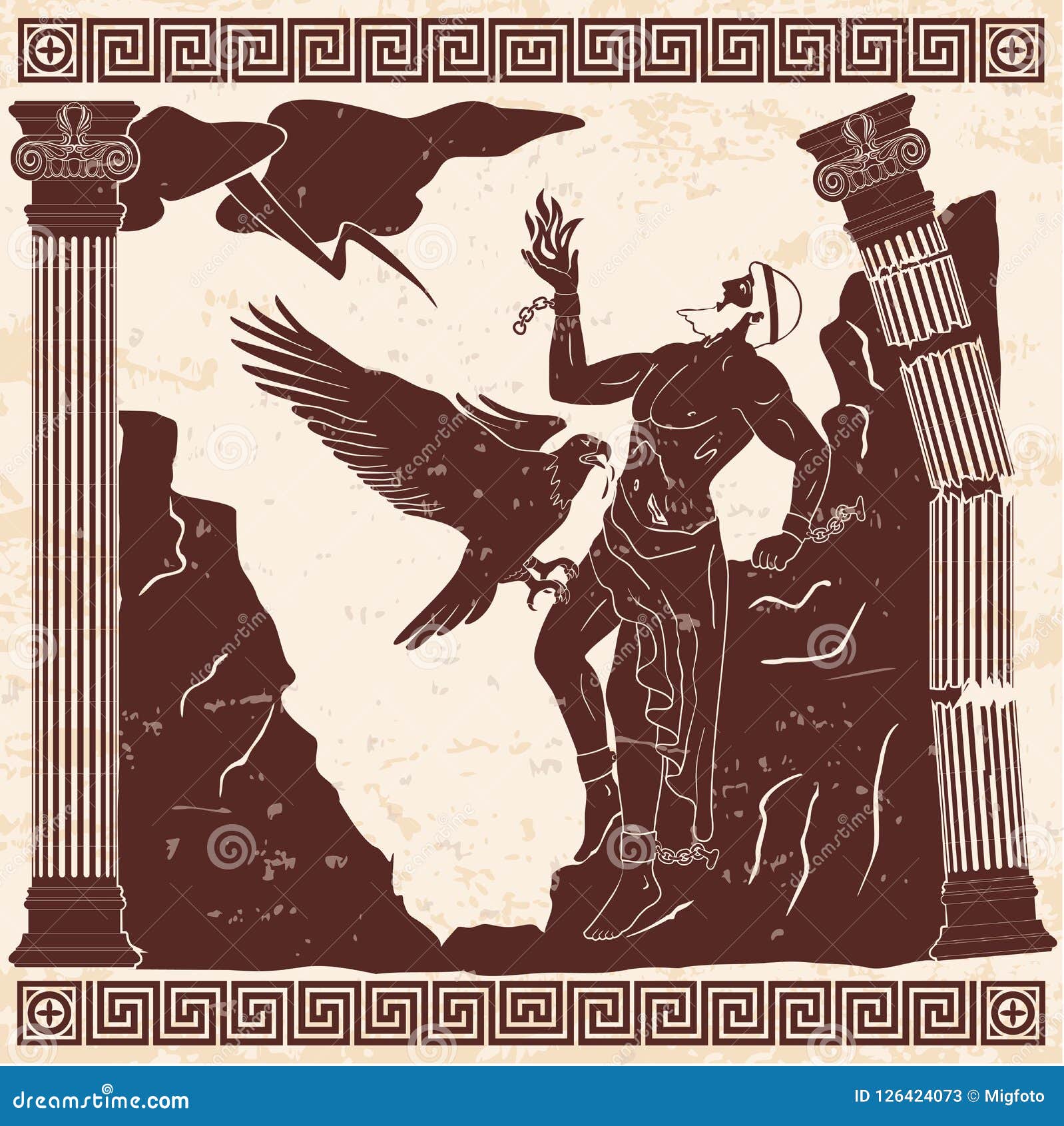 Altgriechisches Gott PROMETHEUS Vektor Abbildung - Illustration von ...