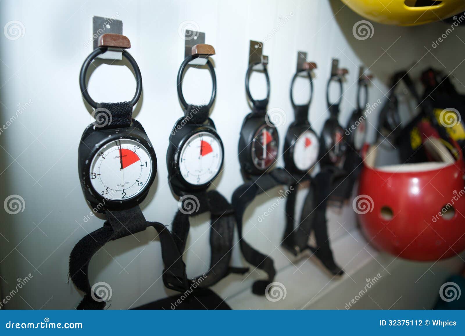 Altimeters and helmets stock photo. Image of indoors - 32375112