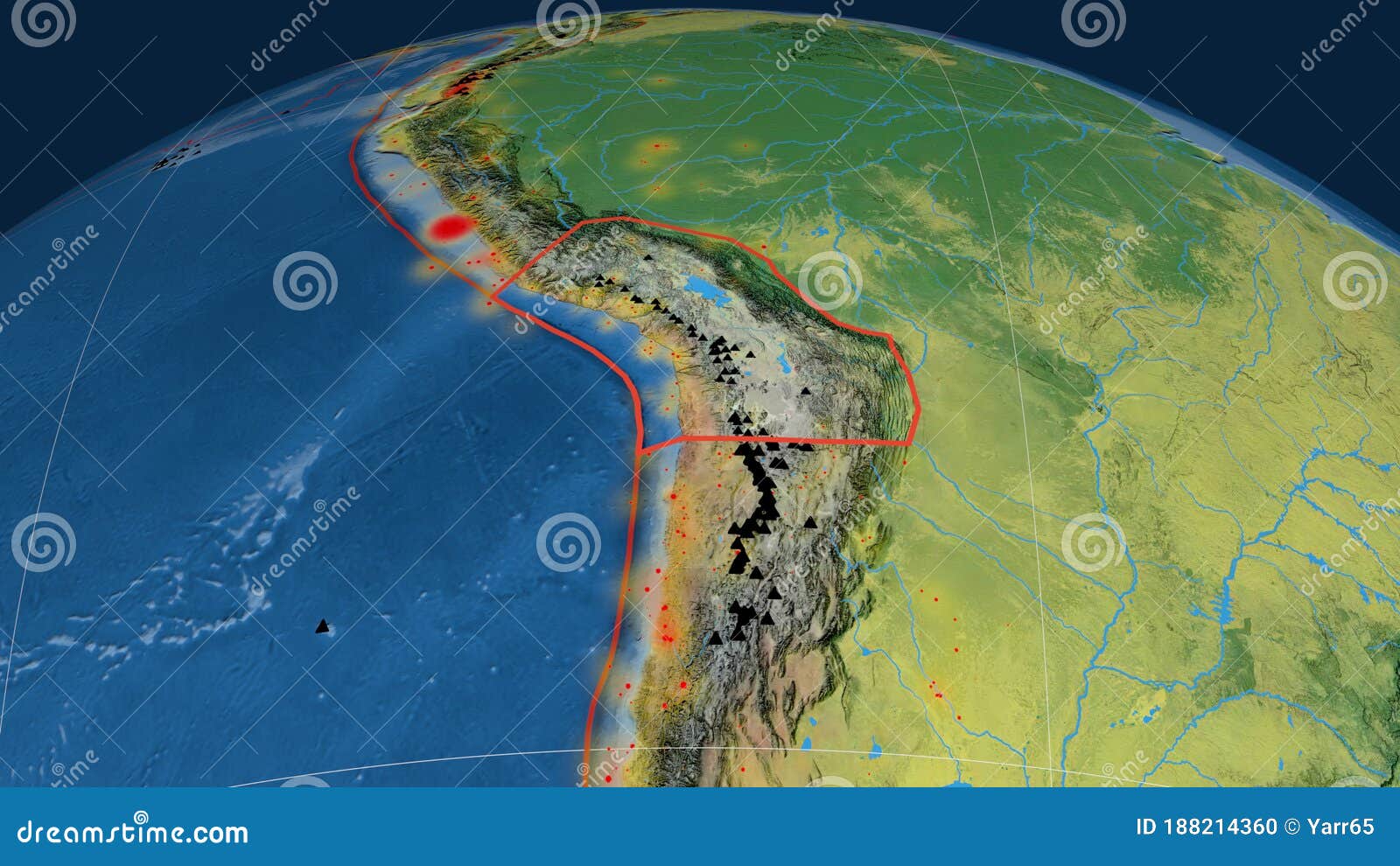 Altiplano Plate Outlined - Topographic Stock Illustration ...
