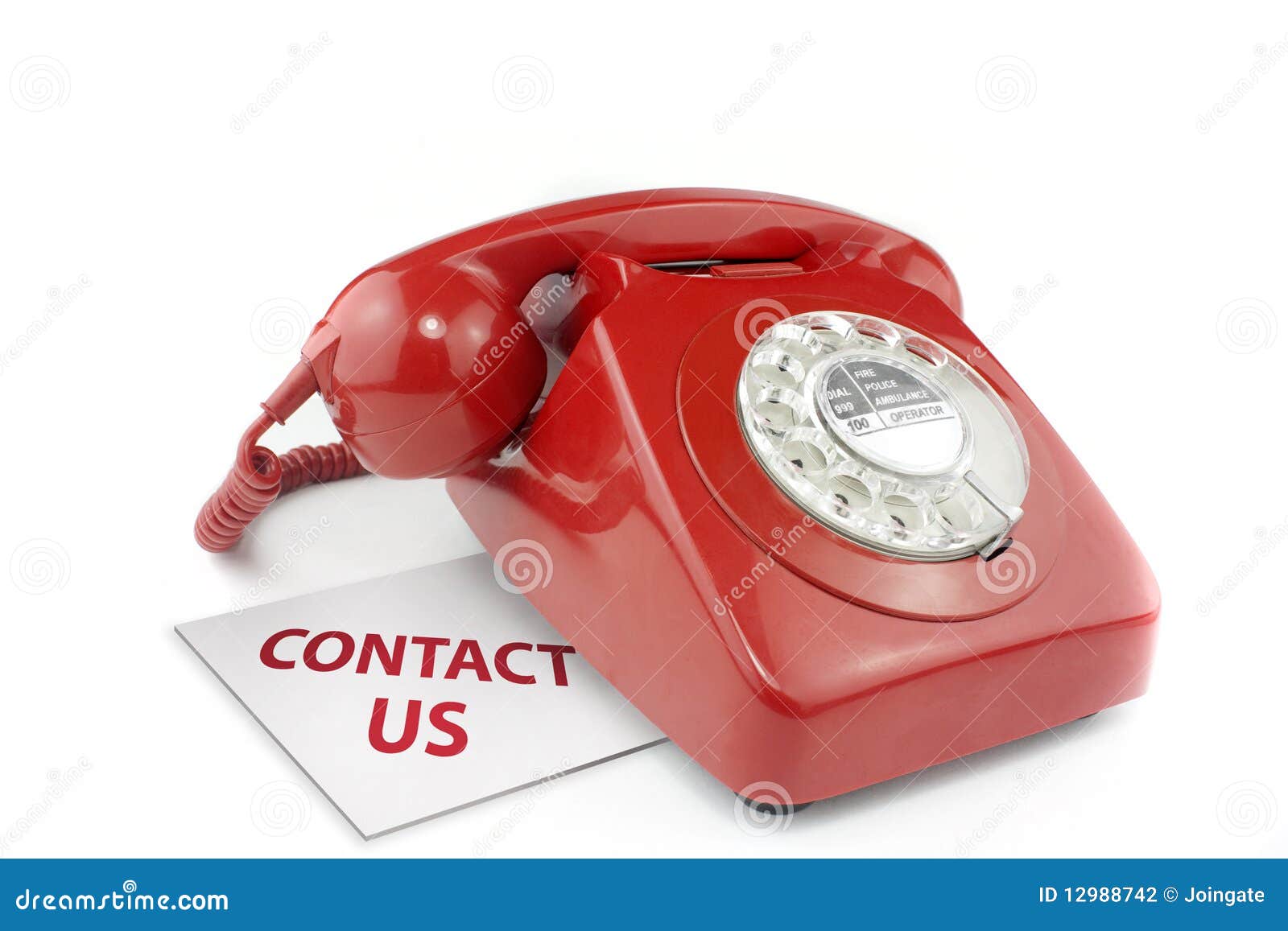 Altmodisches Rotes Telefon Mit Kontakt Wir Messag Stockfoto - Bild von ...