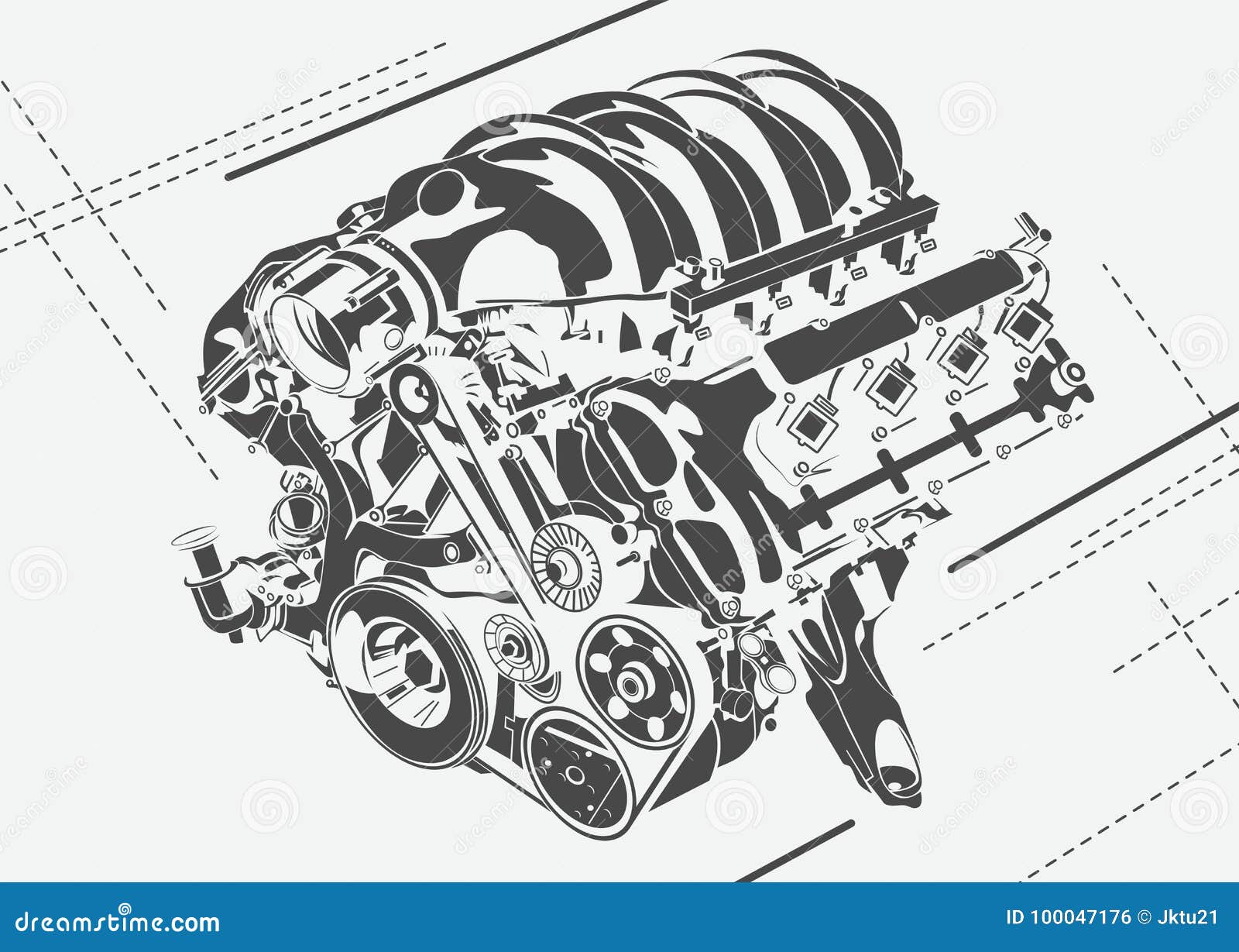 Alto Ejemplo Detallado Del Vector Del Motor Abstracto Ilustración del ...