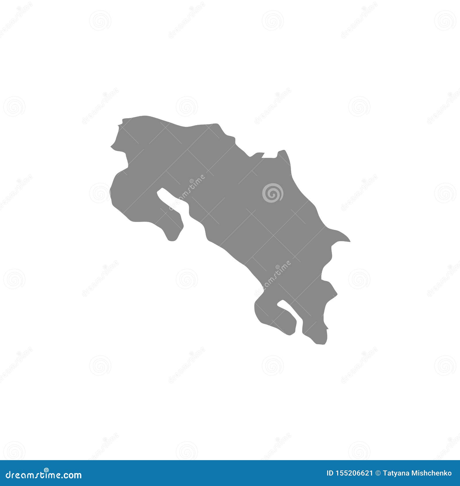 Alto Mapa Detallado Del Vector - Costa Rica Stock de ilustración ...