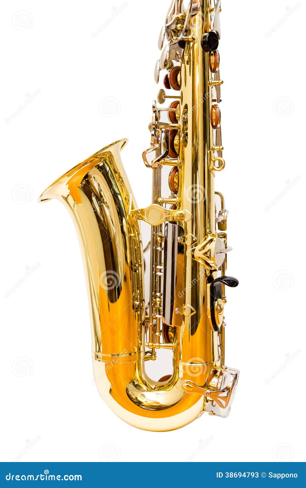 Alto saxophone (isolated) stock image. Image of metal - 38694793