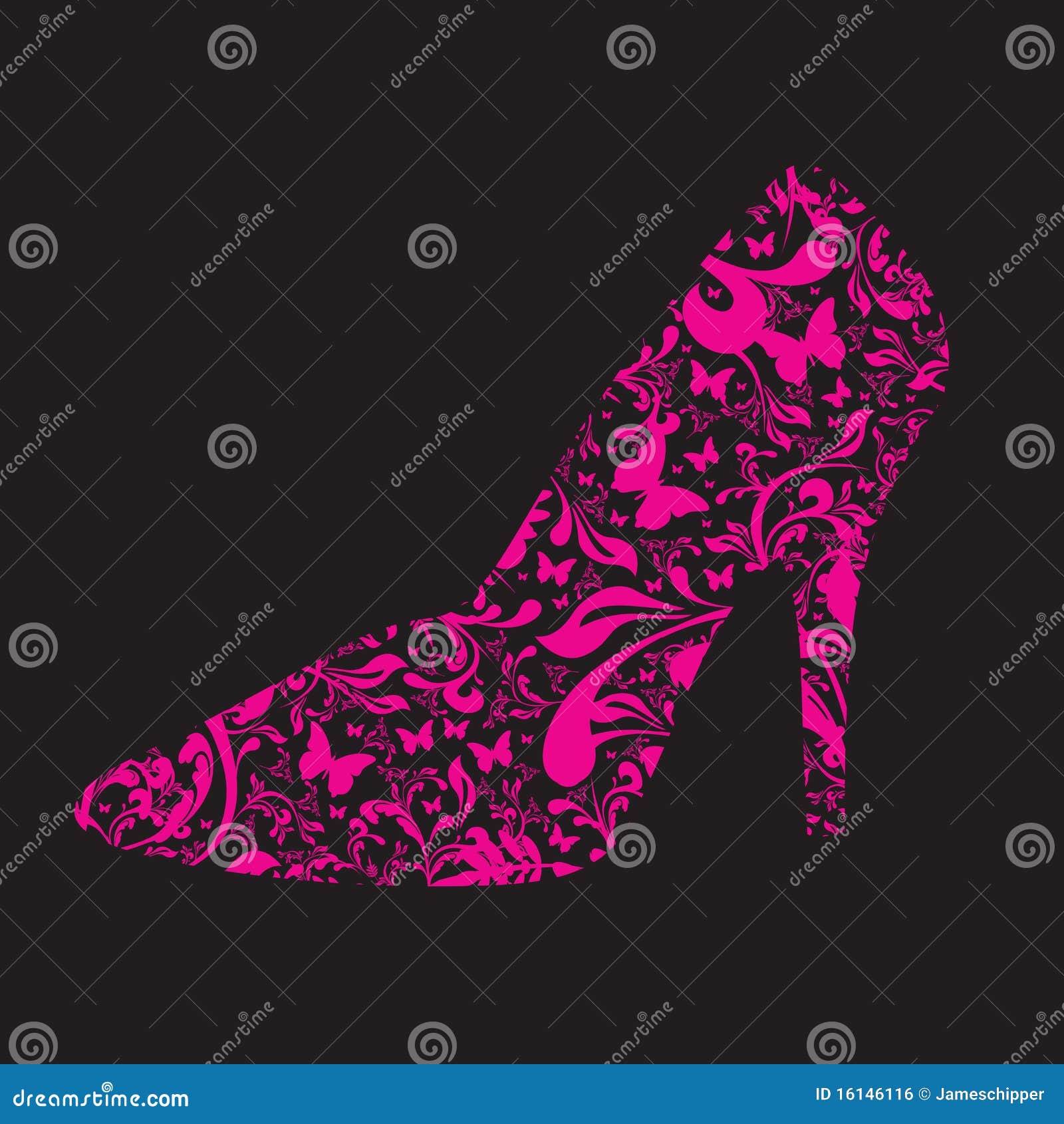 Alto talón floral ilustración del vector. Ilustración de mariposa ...