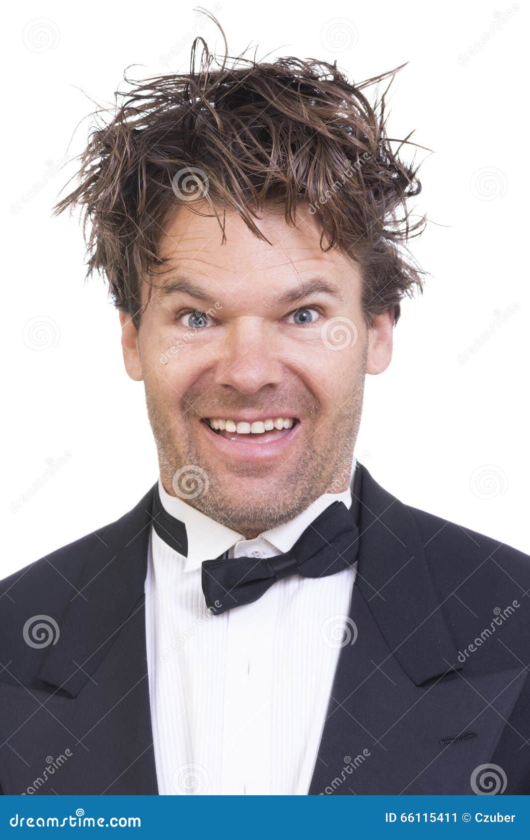 Alto uomo pazzo in smoking immagine stock. Immagine di repulsione ...