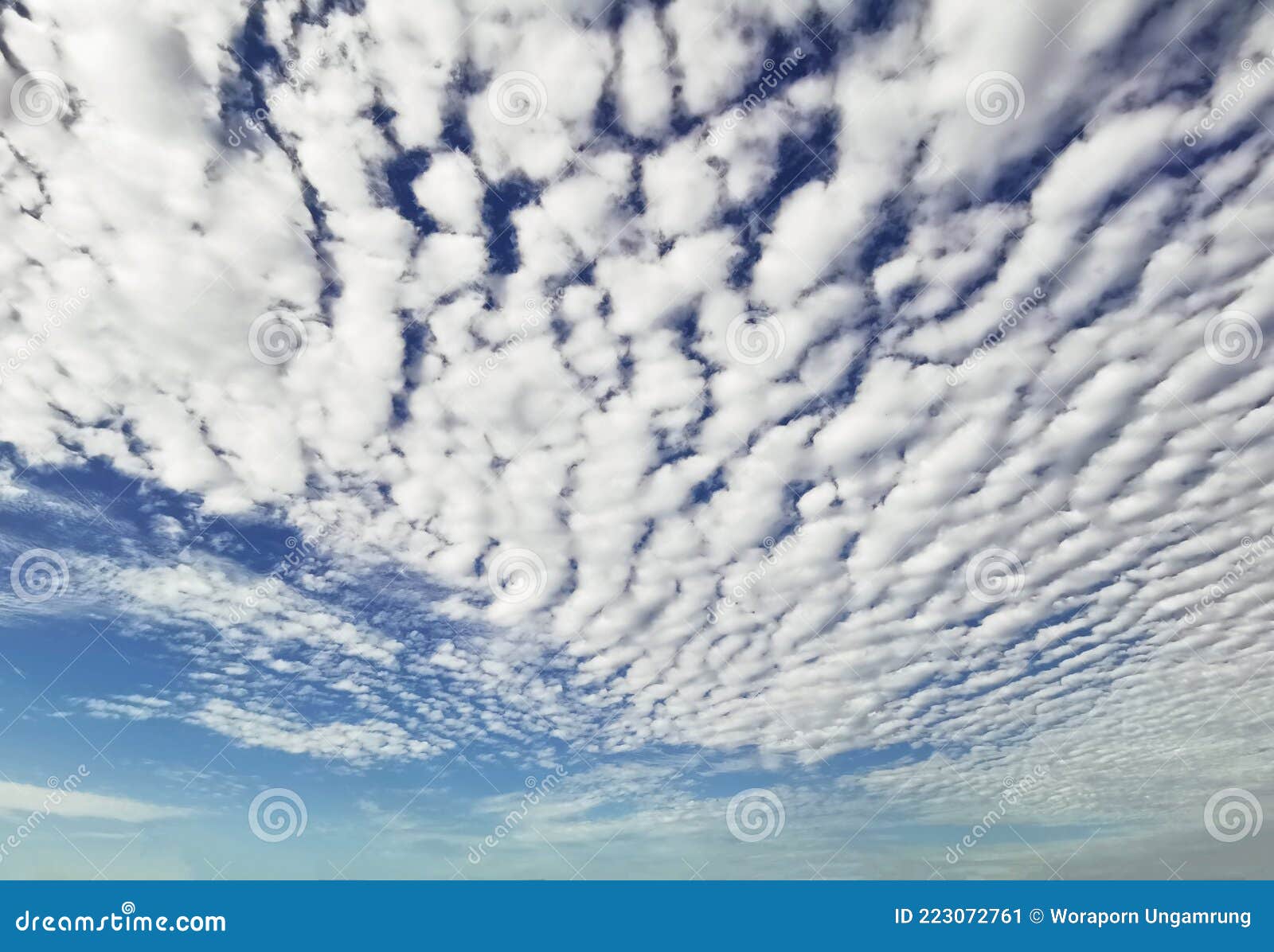 Altocumulus and Cirrocumulus, Small Clouds Spread Across the Blue Sky ...