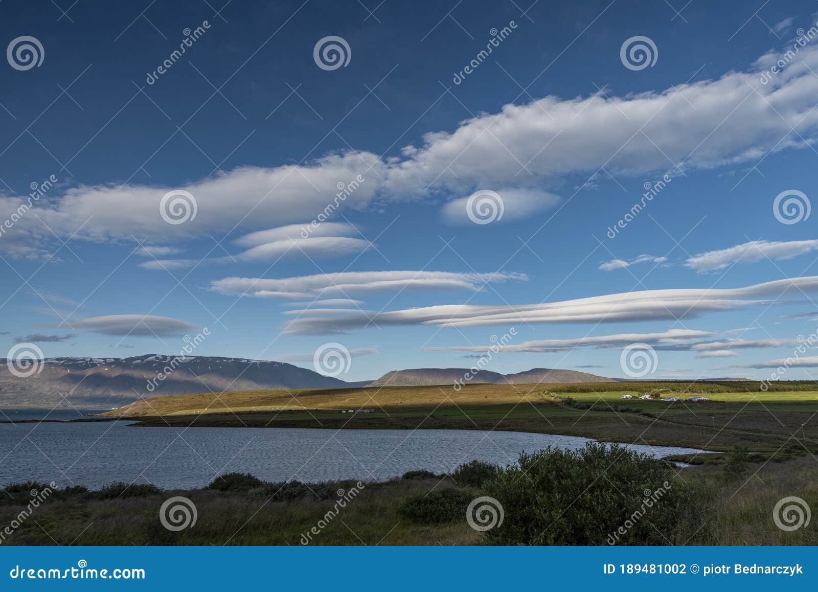 Altocumulus Lenticularis Lenticular Clouds on Iceland Stock Photo ...