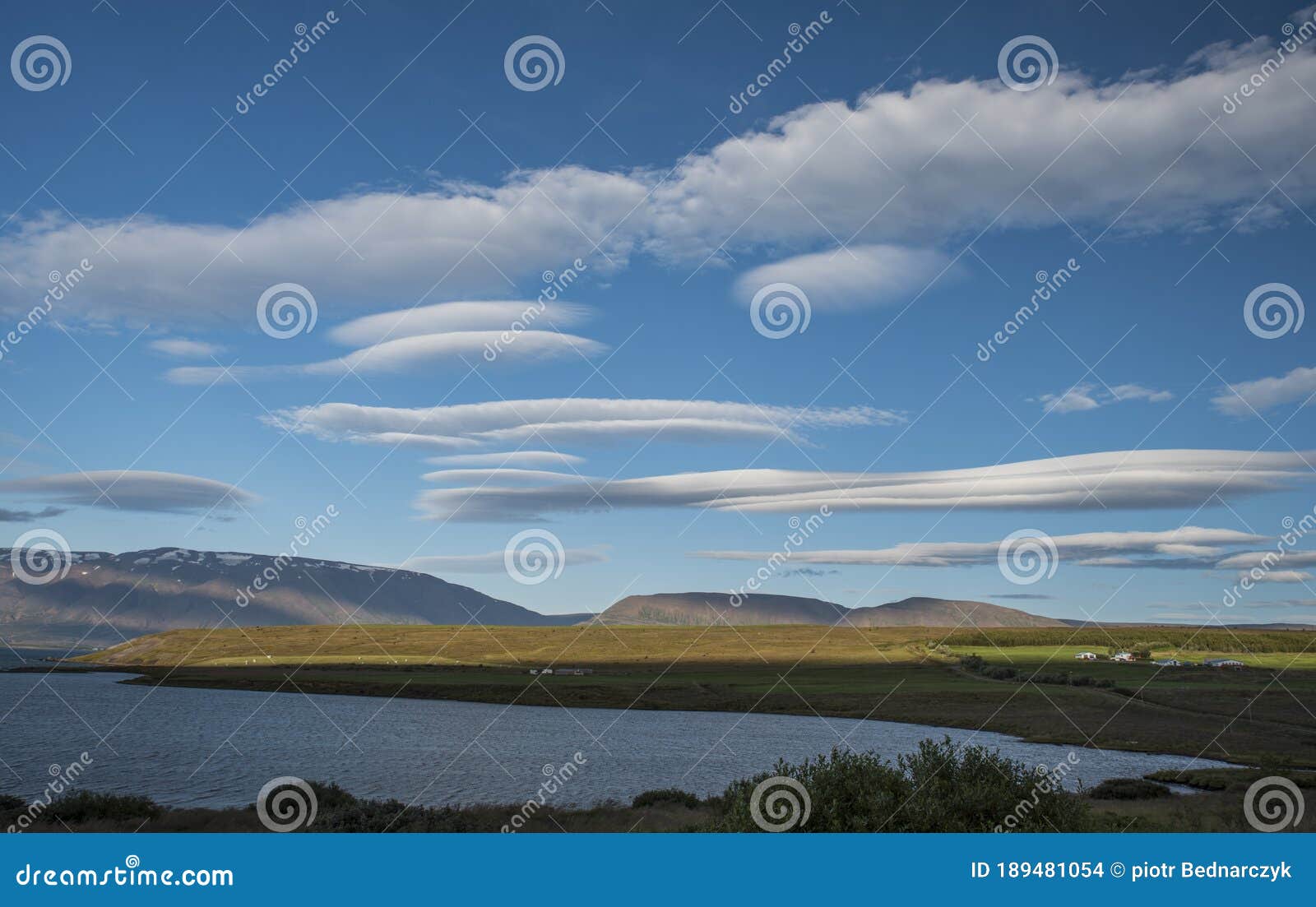 Altocumulus Lenticularis Lenticular Clouds on Iceland Stock Photo ...