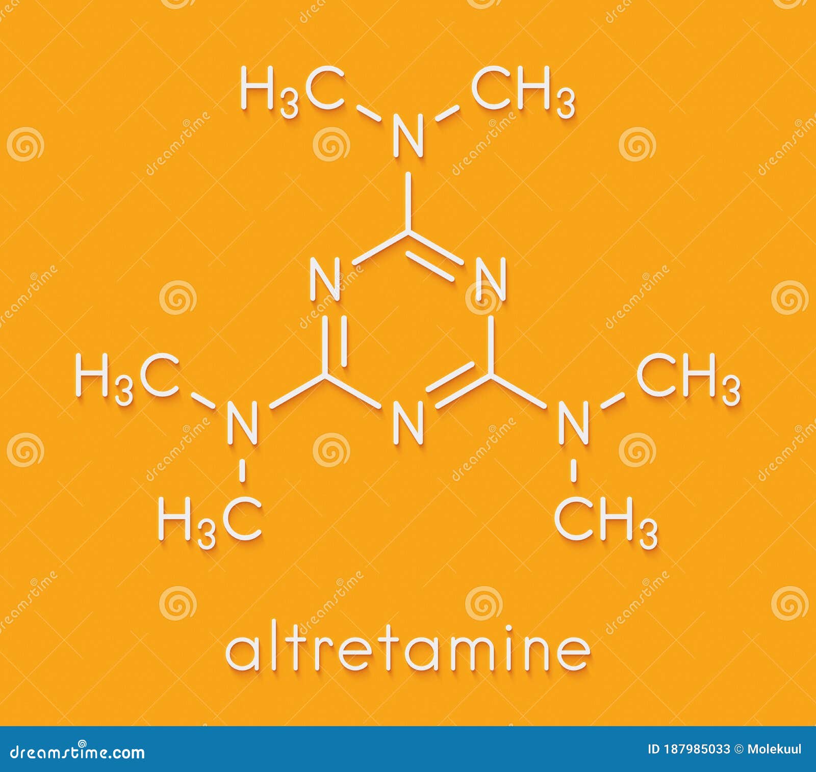 Altretamine Cancer Drug Molecule. Skeletal Formula. Stock Illustration ...