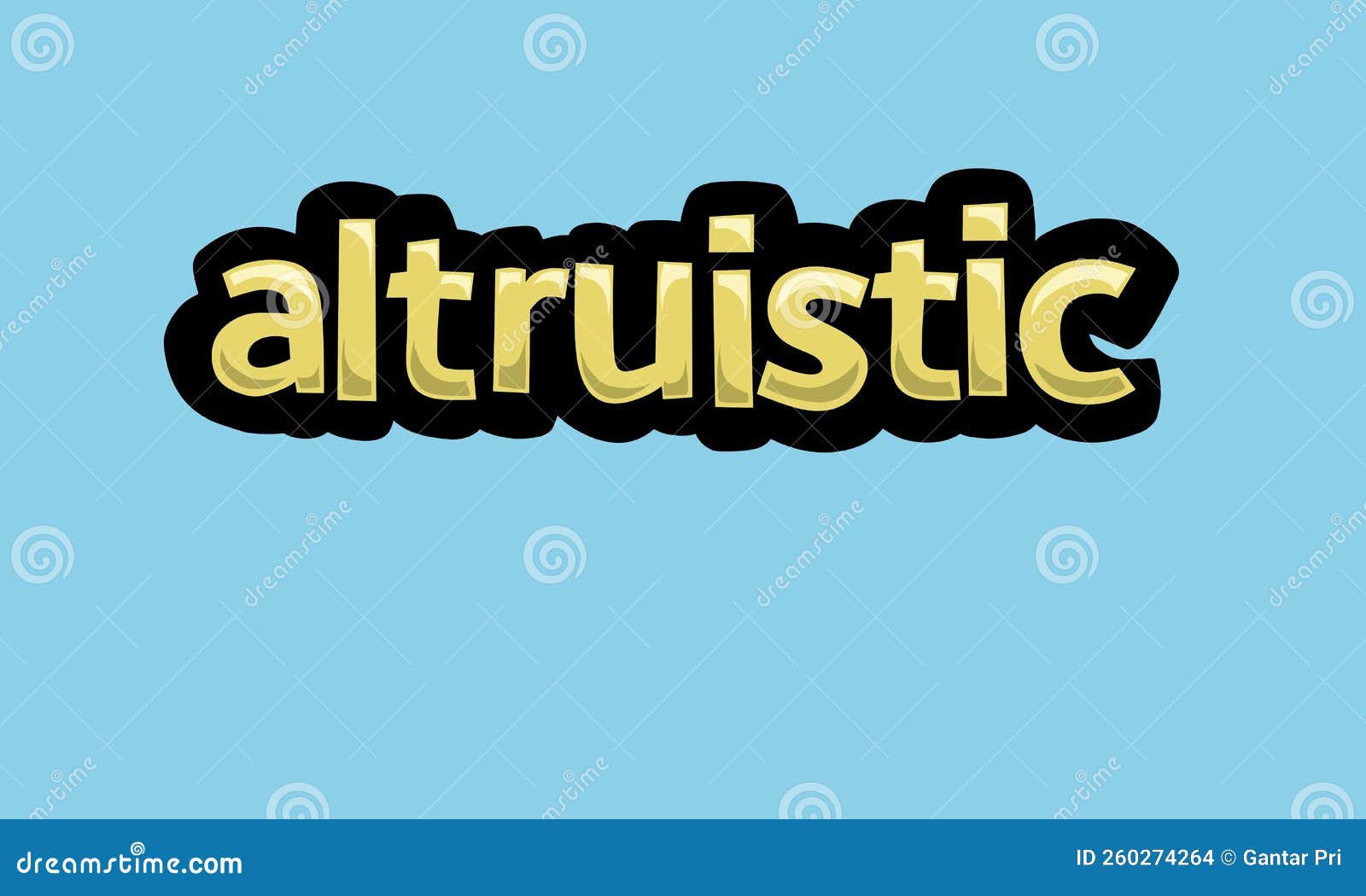 ALTRUISTIC Writing Vector Design on a Blue Background Stock ...