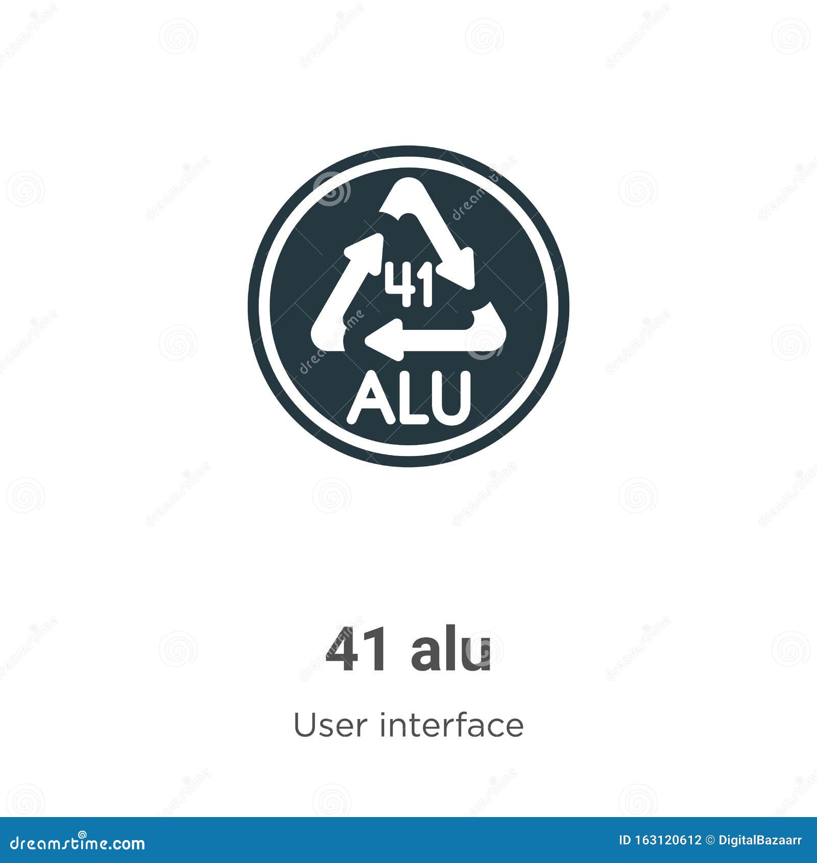41 Alu Vector Icon on White Background. Flat Vector 41 Alu Icon Symbol ...
