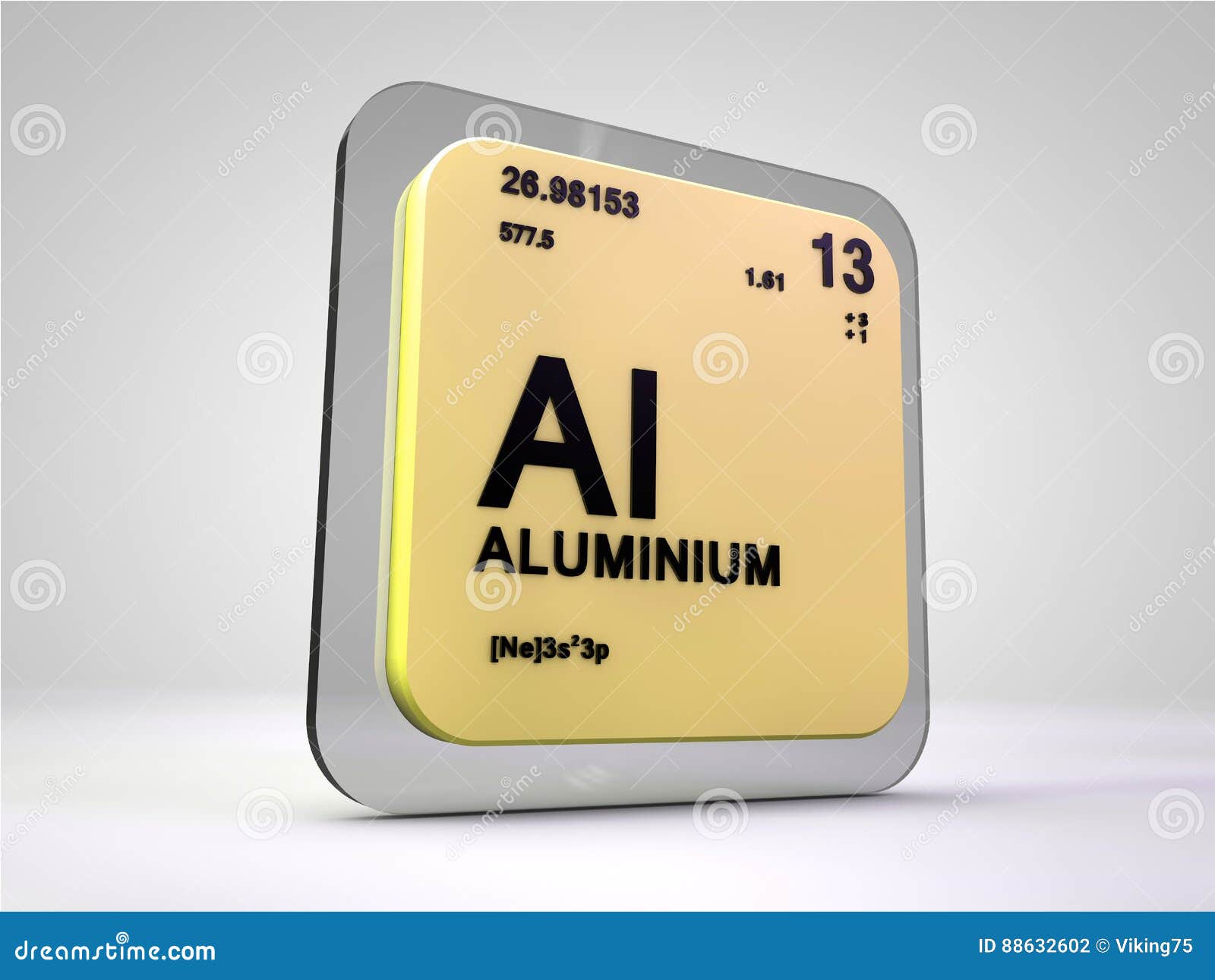 Aluminium - Al - Chemical Element Periodic Table Stock Illustration ...