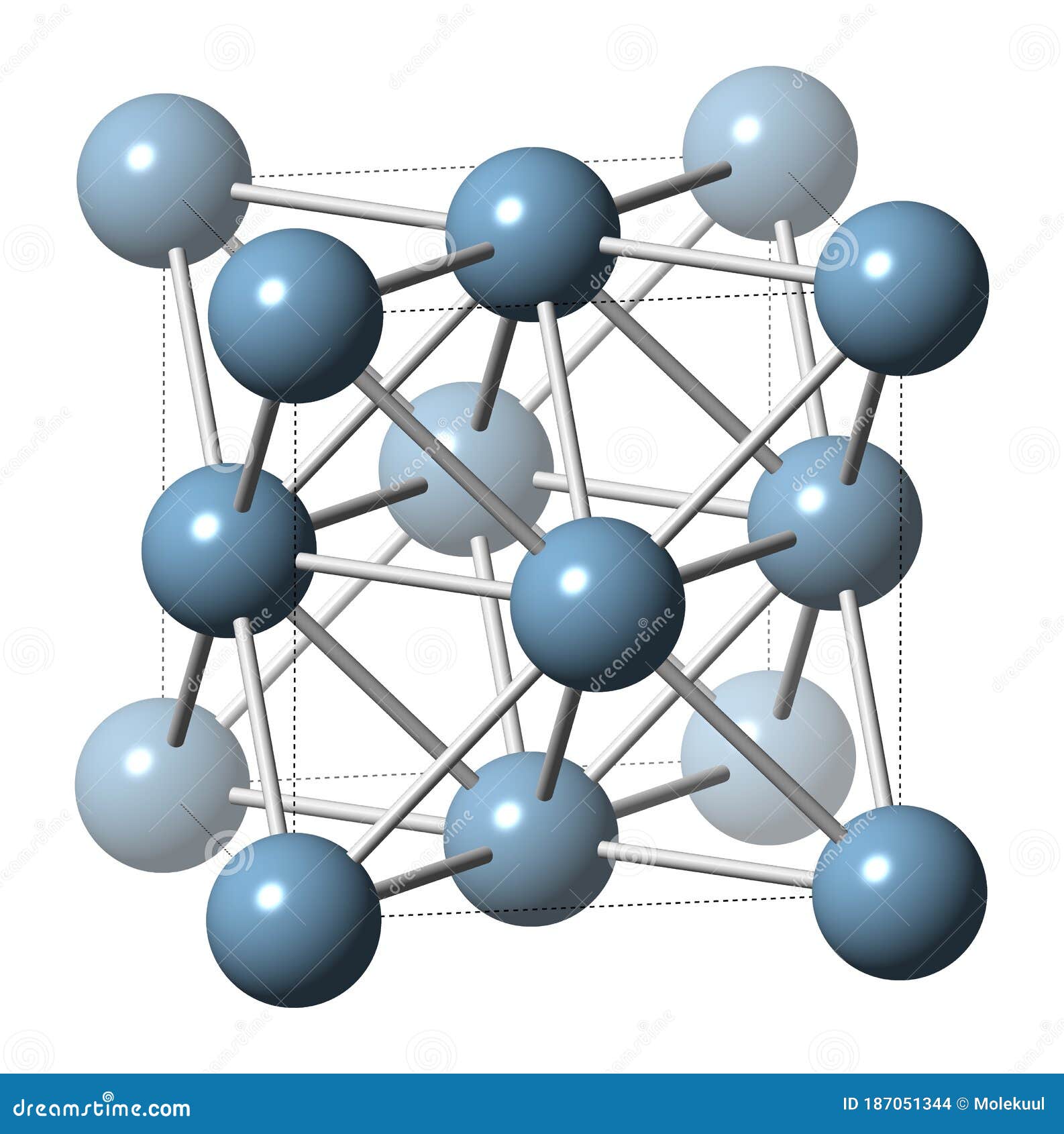 Aluminium Aluminum Metal, Crystal Structure. Stock Illustration ...