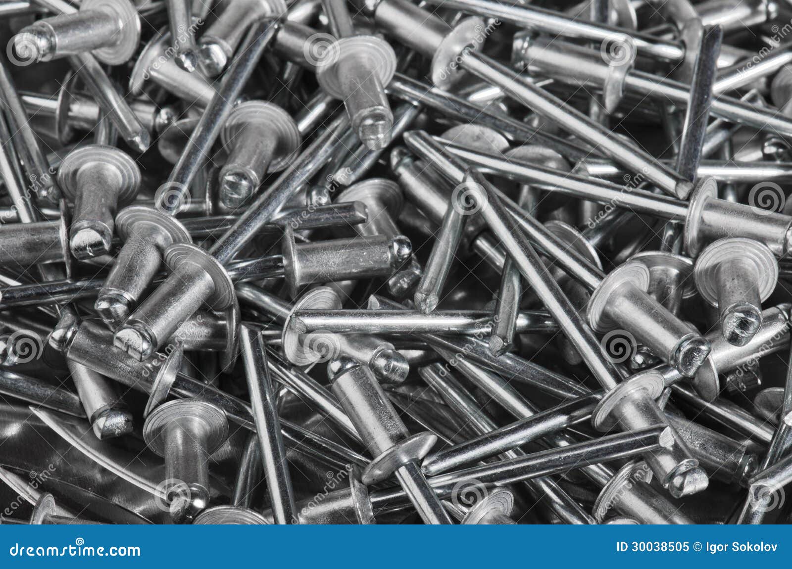 Aluminium assembly rivets stock image. Image of black - 30038505