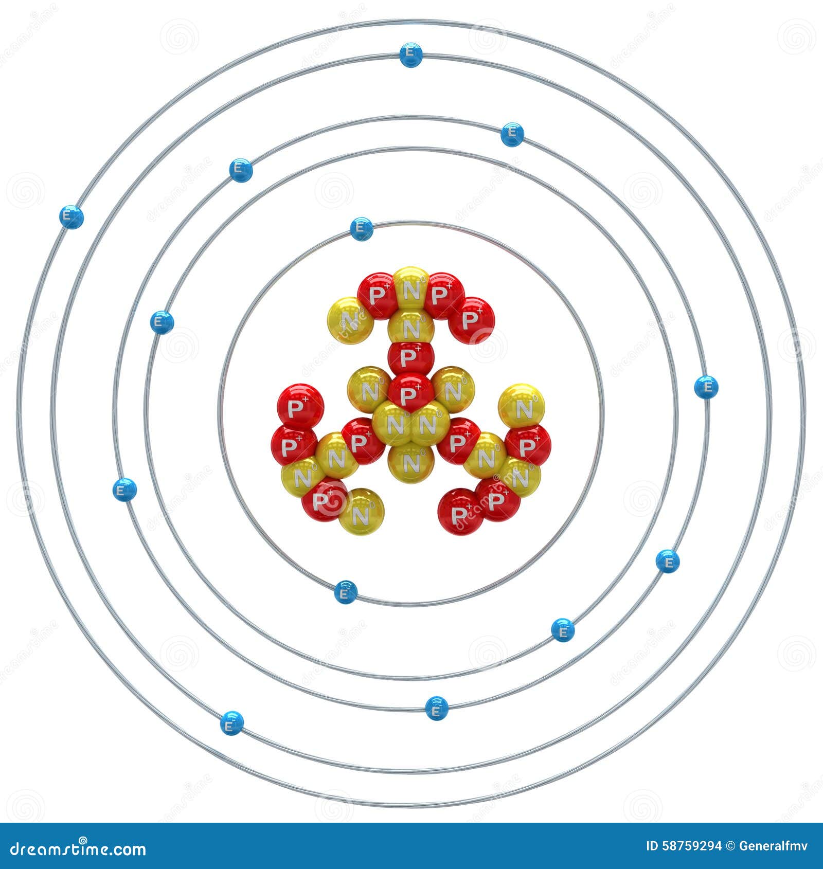 Aluminium Atom På En Vit Bakgrund Stock Illustrationer - Illustration ...