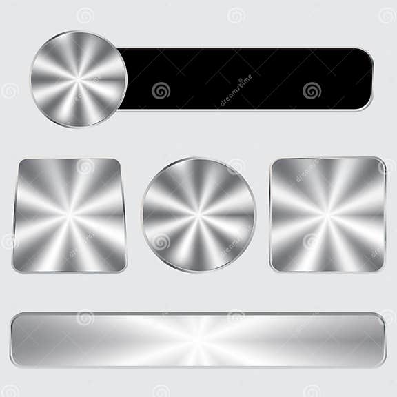 Aluminium button set stock vector. Illustration of gradient - 80777003
