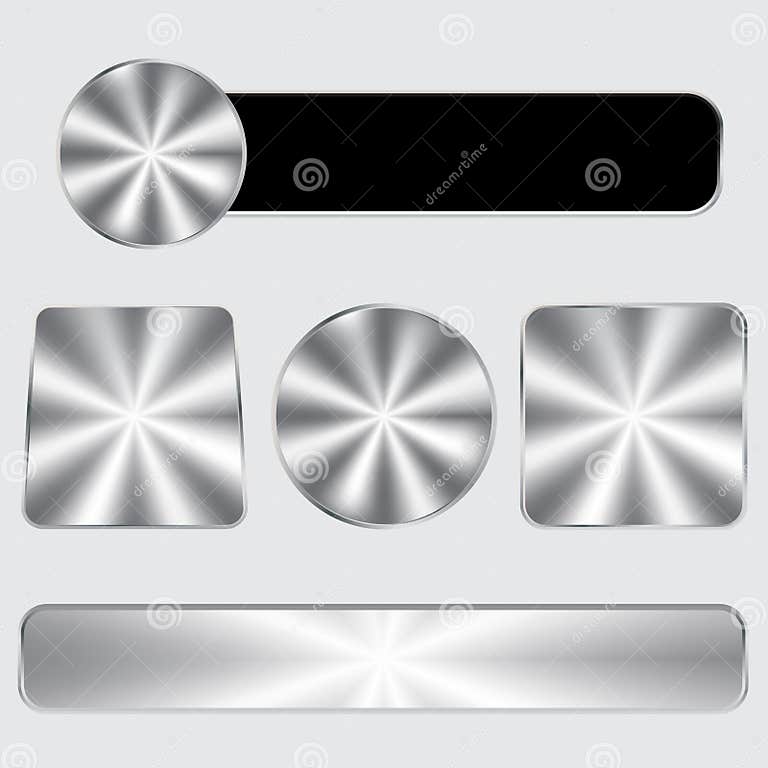 Aluminium button set stock vector. Illustration of gradient - 80777003