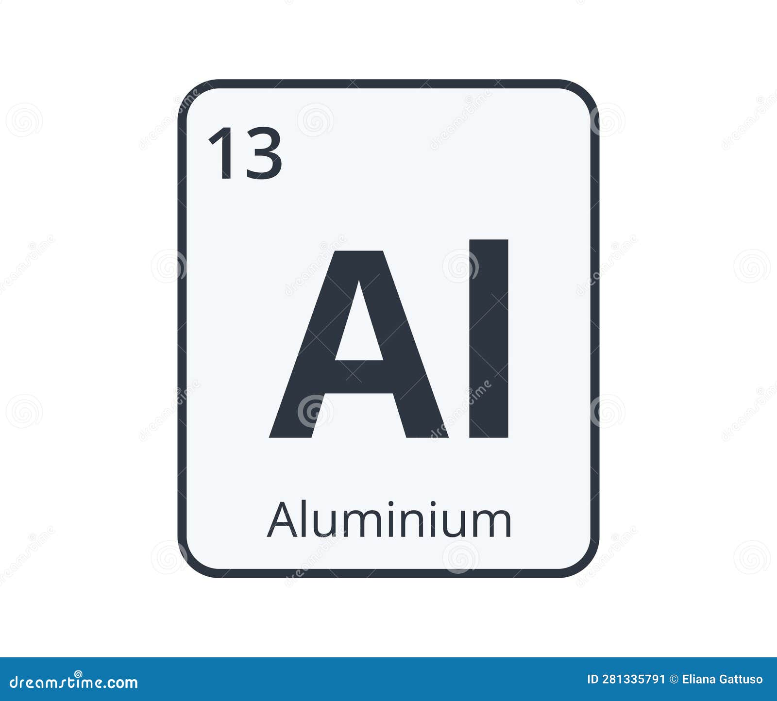 Aluminium Chemical Element Graphic for Science Designs. Stock Vector ...