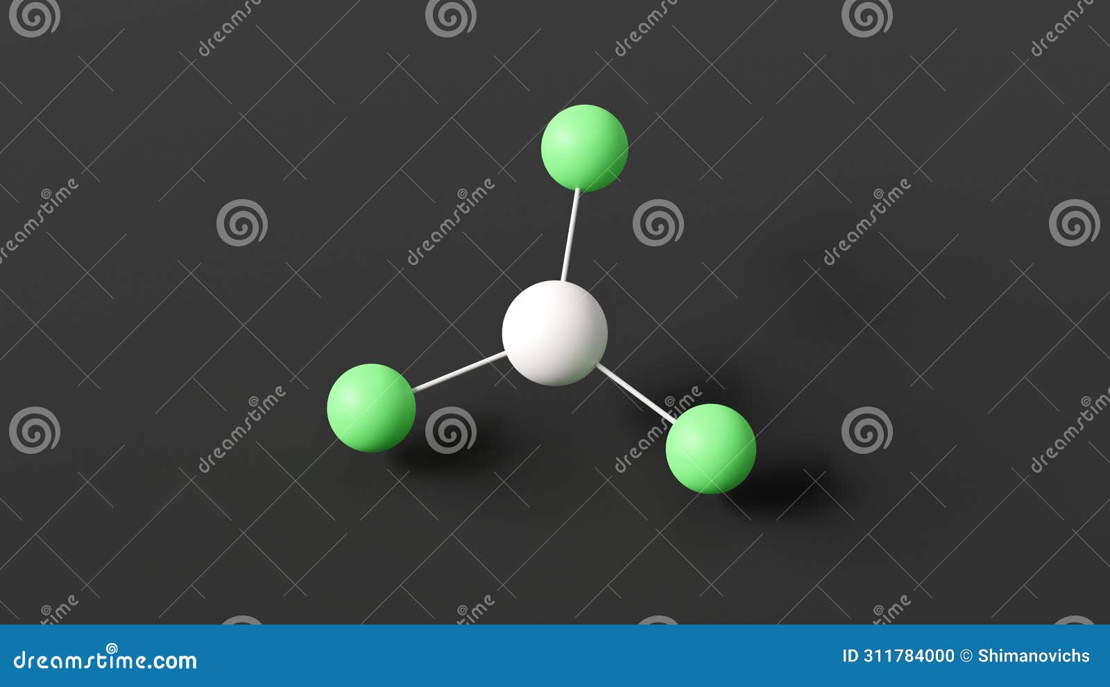 Aluminium Chloride Molecule, Structural Chemical Formula, Ball-and ...