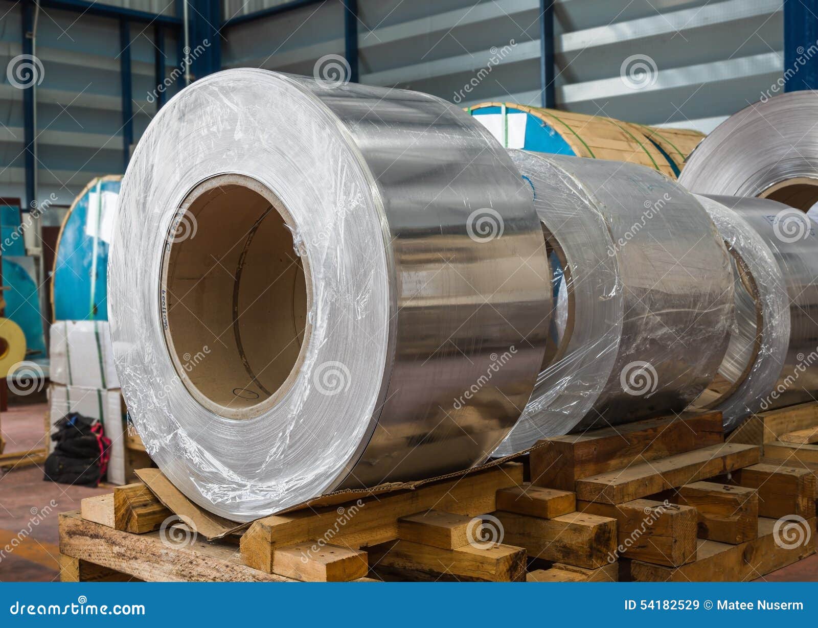 Aluminium coils stock image. Image of foil, manufacturing - 54182529