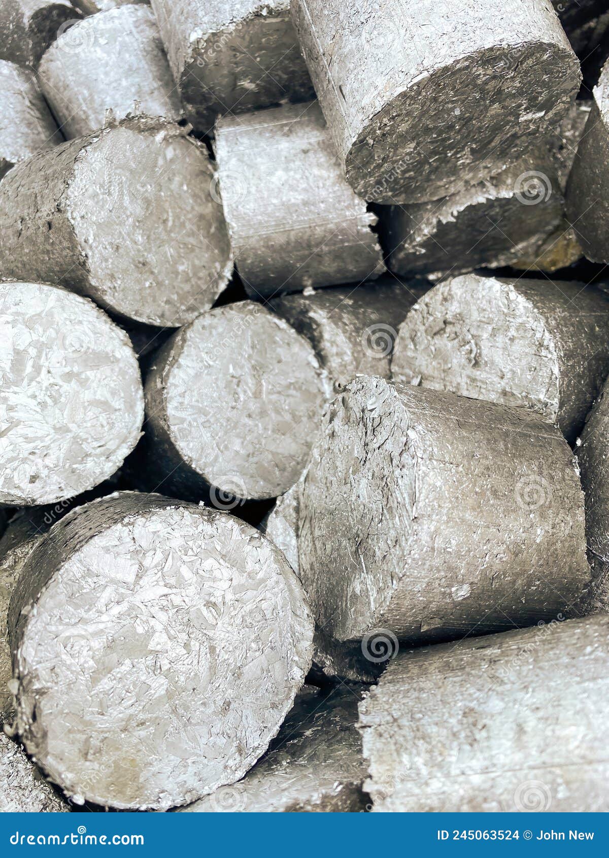 Aluminium Compressed Turnings Called Pucks Ready To Be Remelted Stock ...