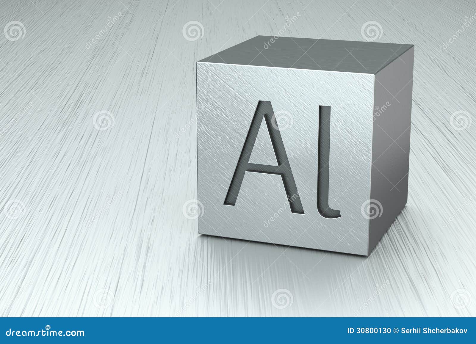 Aluminium Cube with Al Mark Stock Illustration - Illustration of gray ...