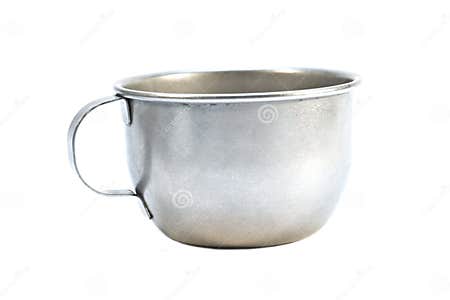 Aluminium Cup Isolated on White Stock Photo - Image of white, vintage ...