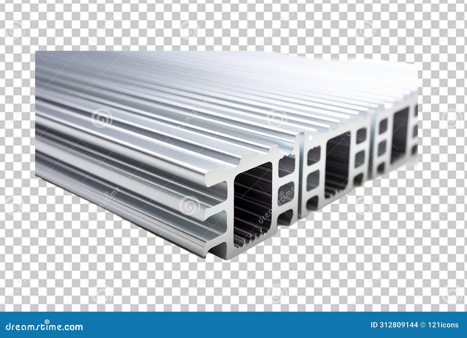 Aluminium Extrusion Sections On Transparent Background Stock ...