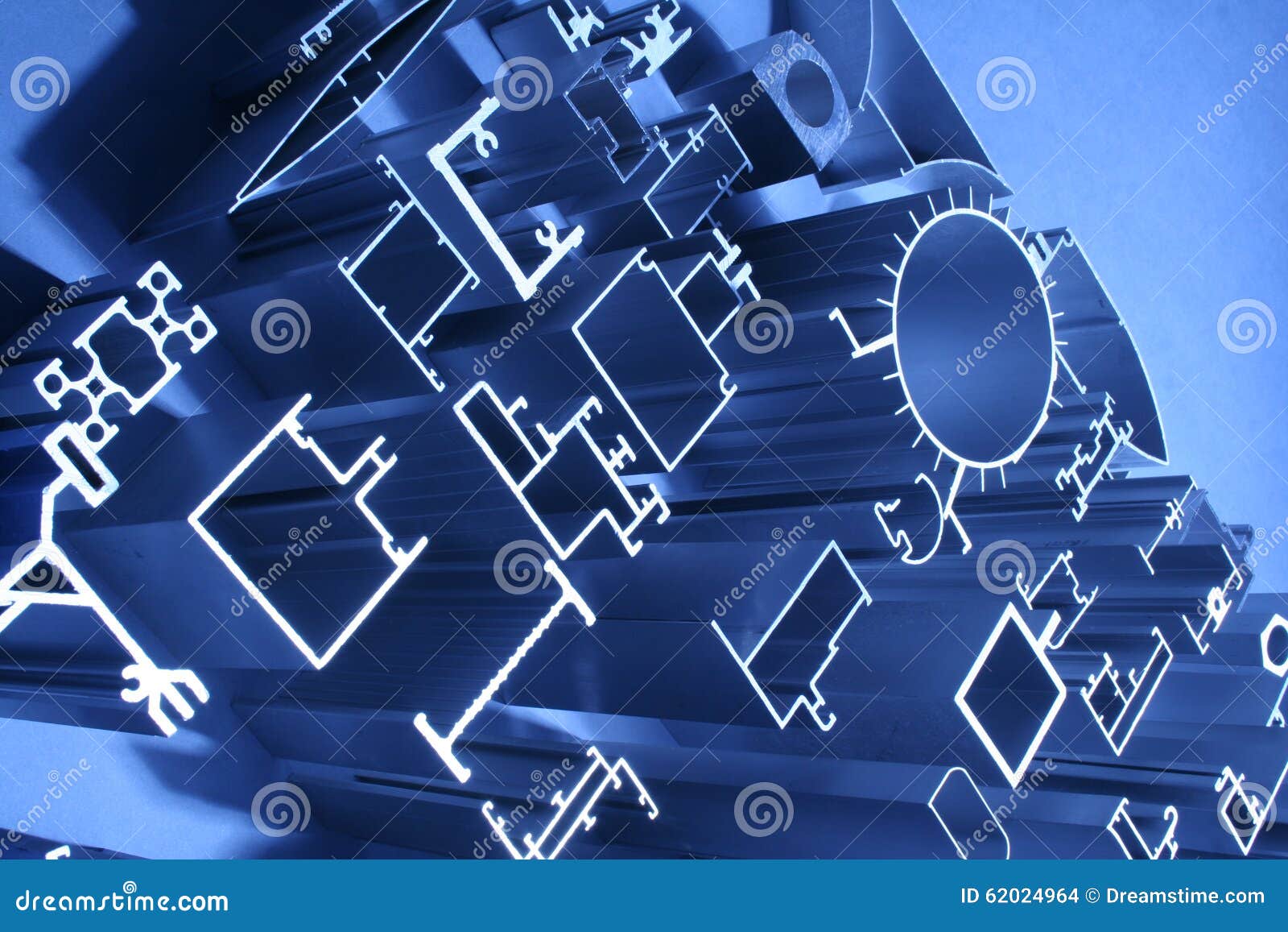 Aluminium Extrusions Abstract Industrial Stock Photo - Image of ...