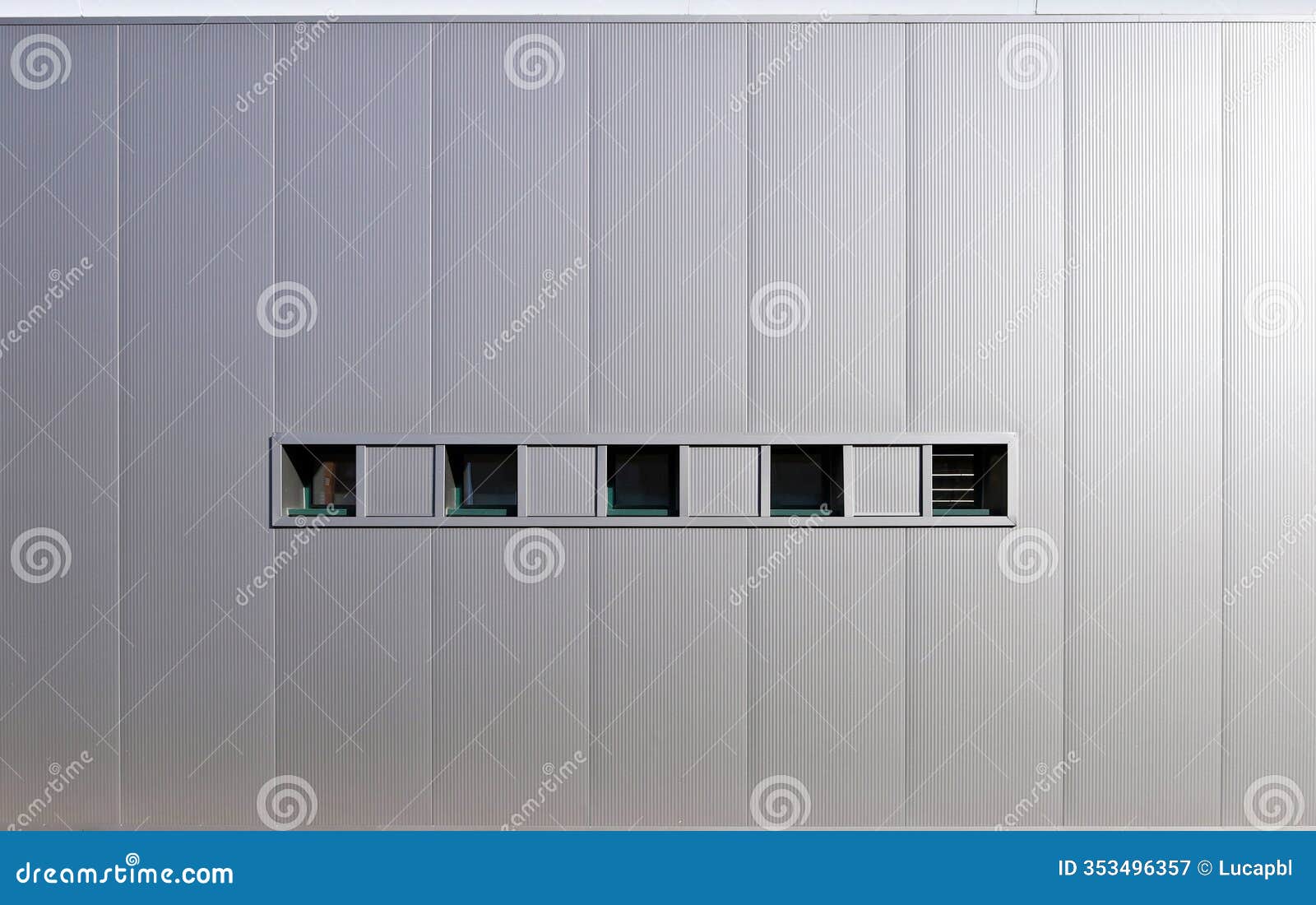 Aluminium Facade Cladding with a Row of Small Windows Stock Image ...