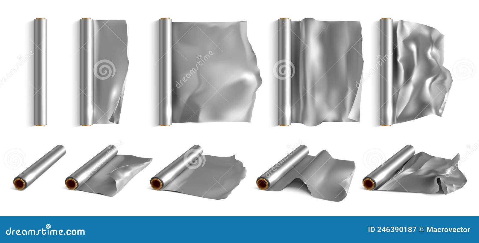 Aluminium Foil Rolls Set stock vector. Illustration of design - 246390187