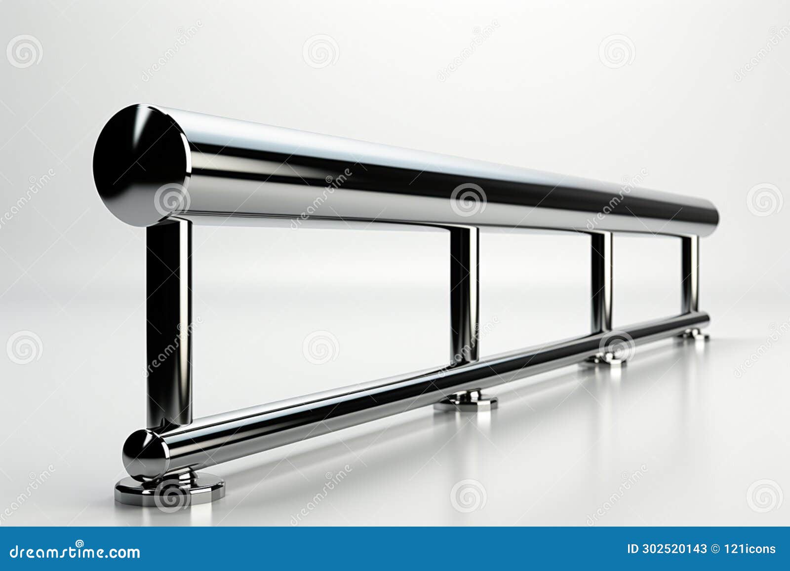Aluminium Glass Railing on White Background Stock Illustration ...