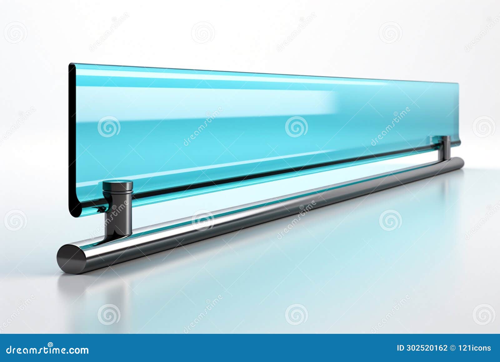 Aluminium Glass Railing on White Background Stock Illustration ...