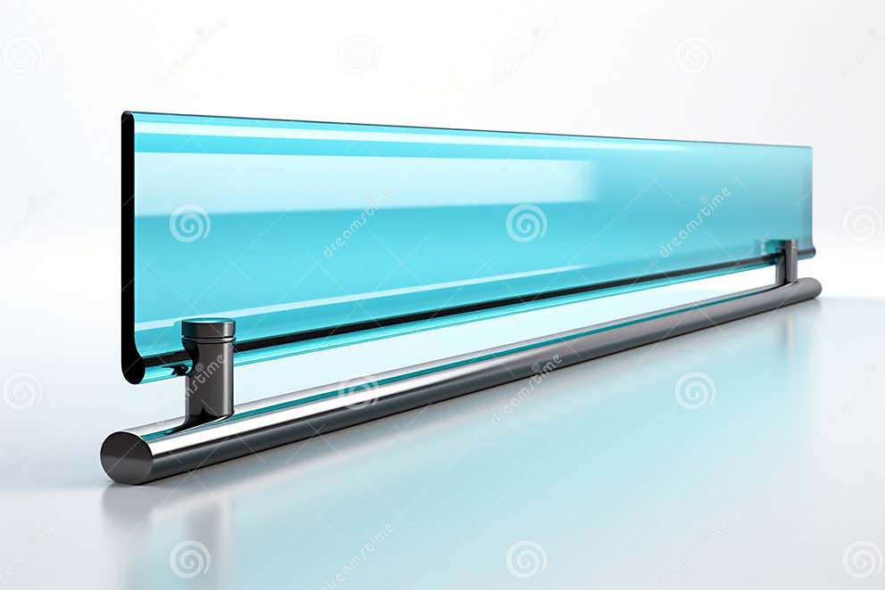 Aluminium Glass Railing on White Background Stock Illustration ...