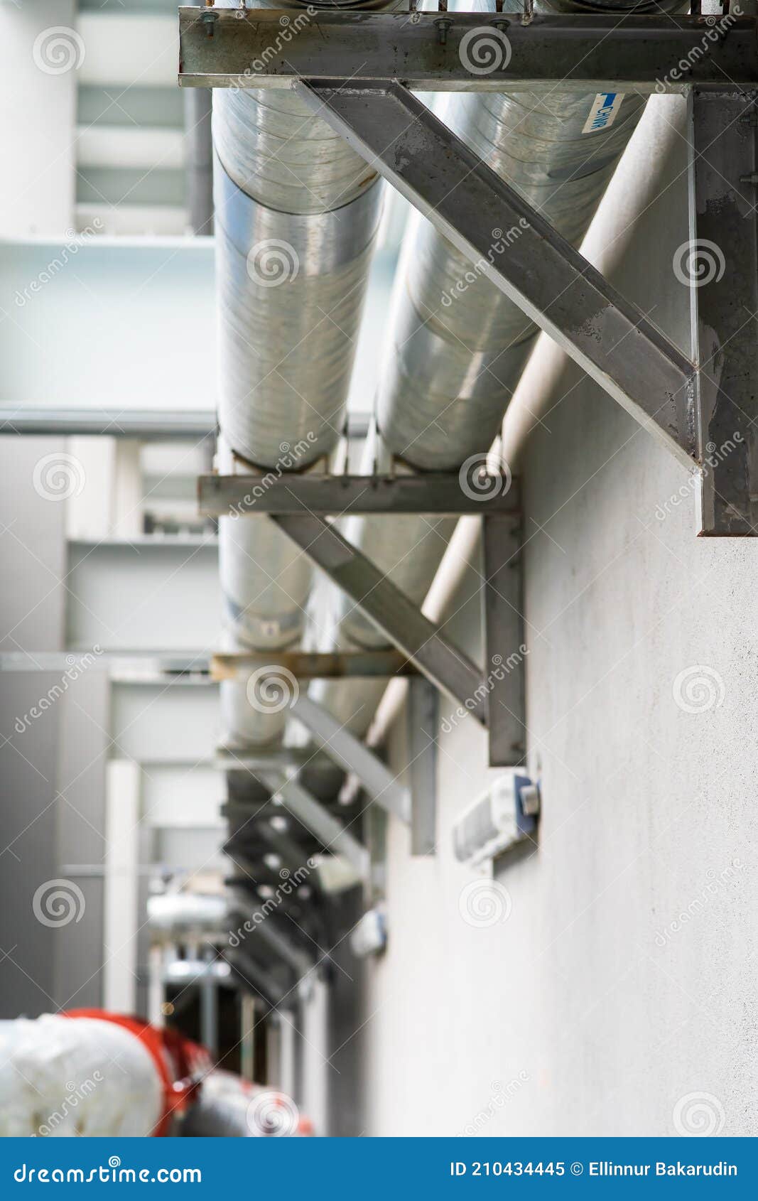 Aluminium Jacket. Encapsulation for Water Pipes Mechanical System Stock ...