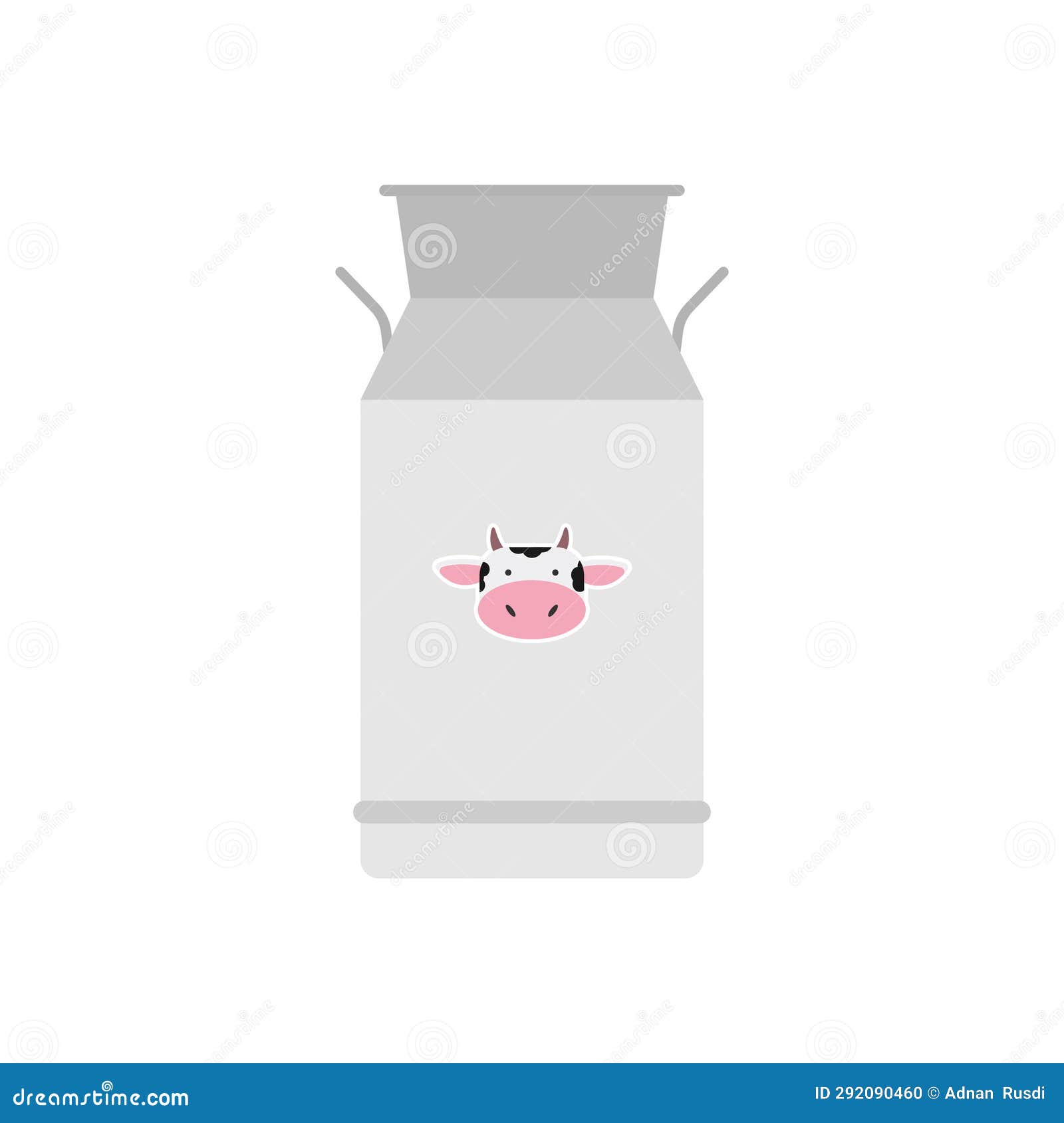 Aluminium Milk Can Flat Style Vector Illustration. Dairy Container Flat ...