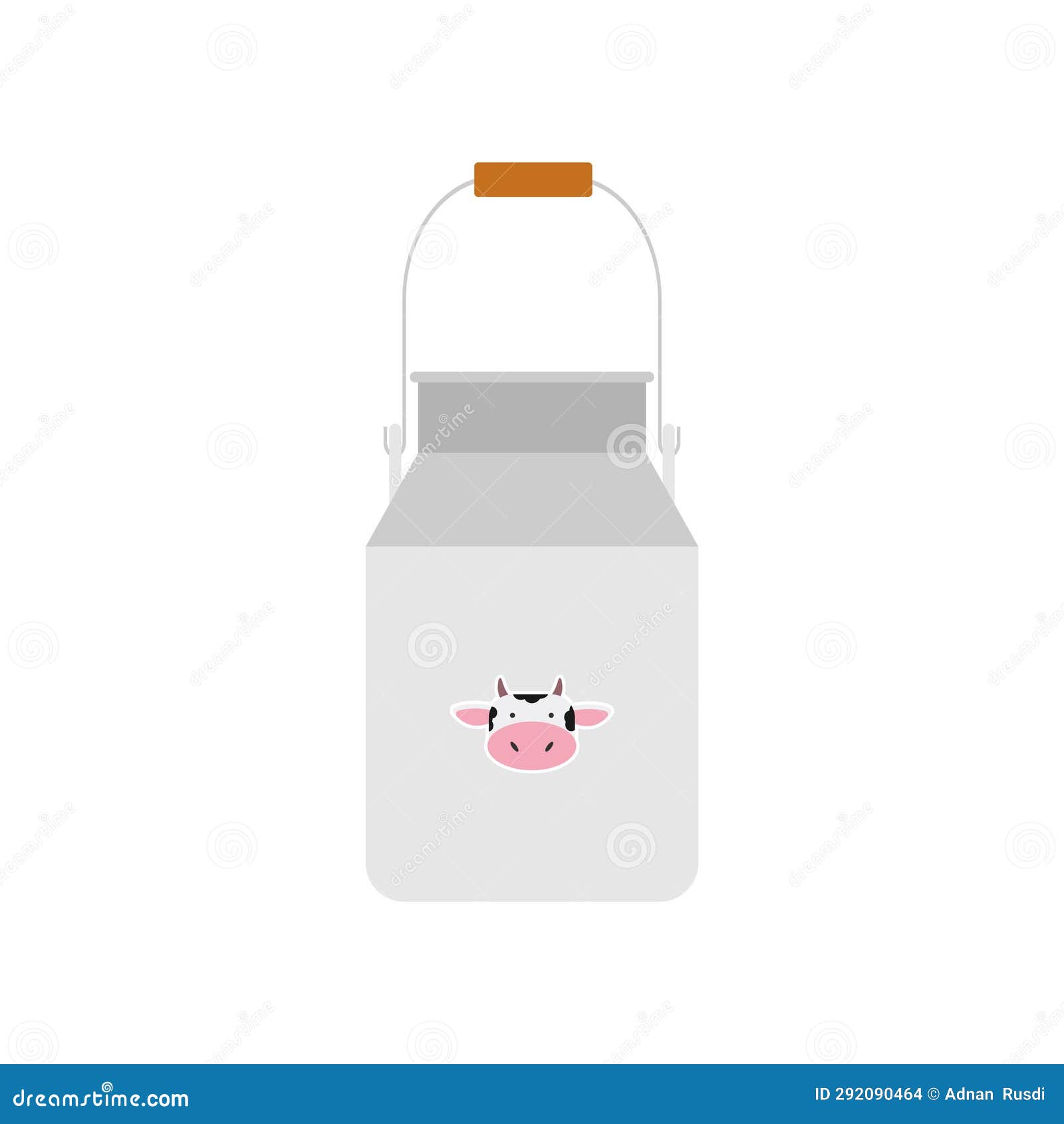 Aluminium Milk Can Flat Style Vector Illustration. Dairy Container Flat ...