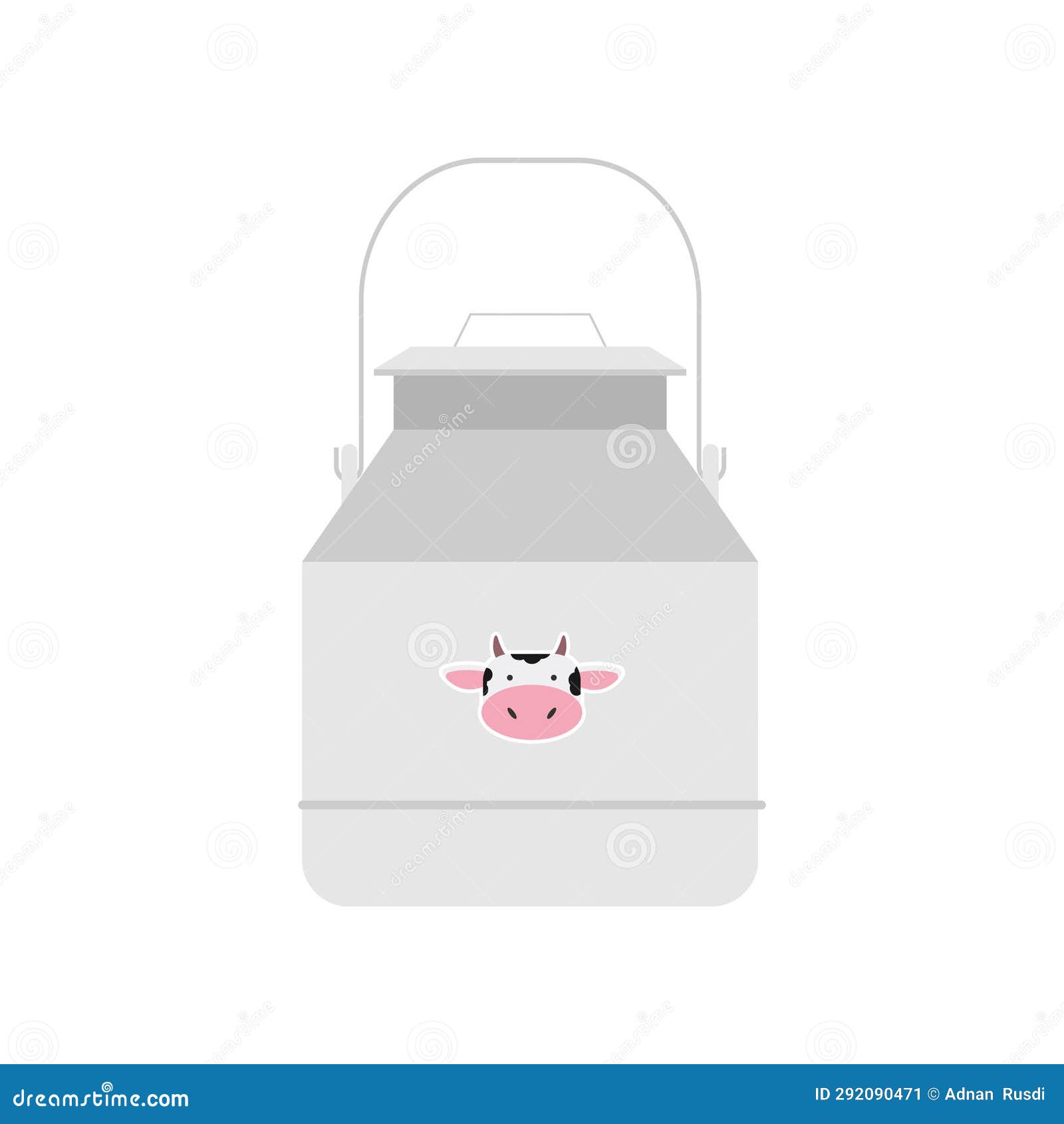 Aluminium Milk Can Flat Style Vector Illustration. Dairy Container Flat ...