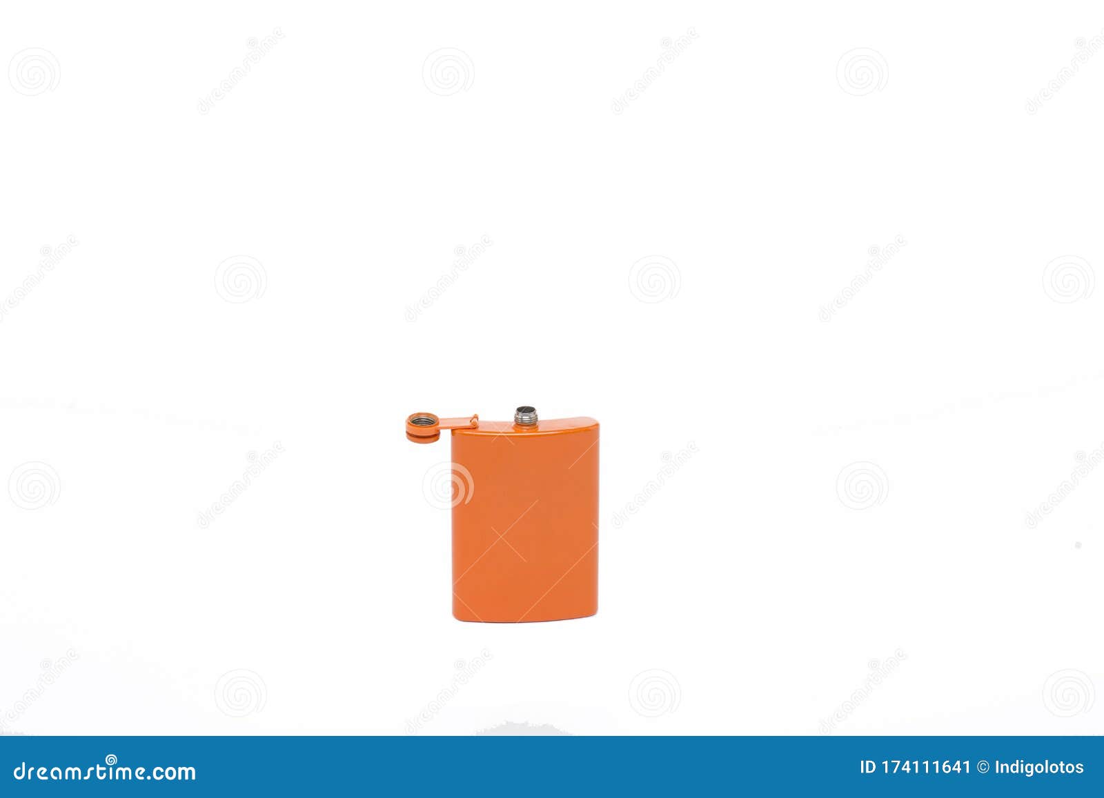 Aluminium orange flask stock image. Image of cognac - 174111641