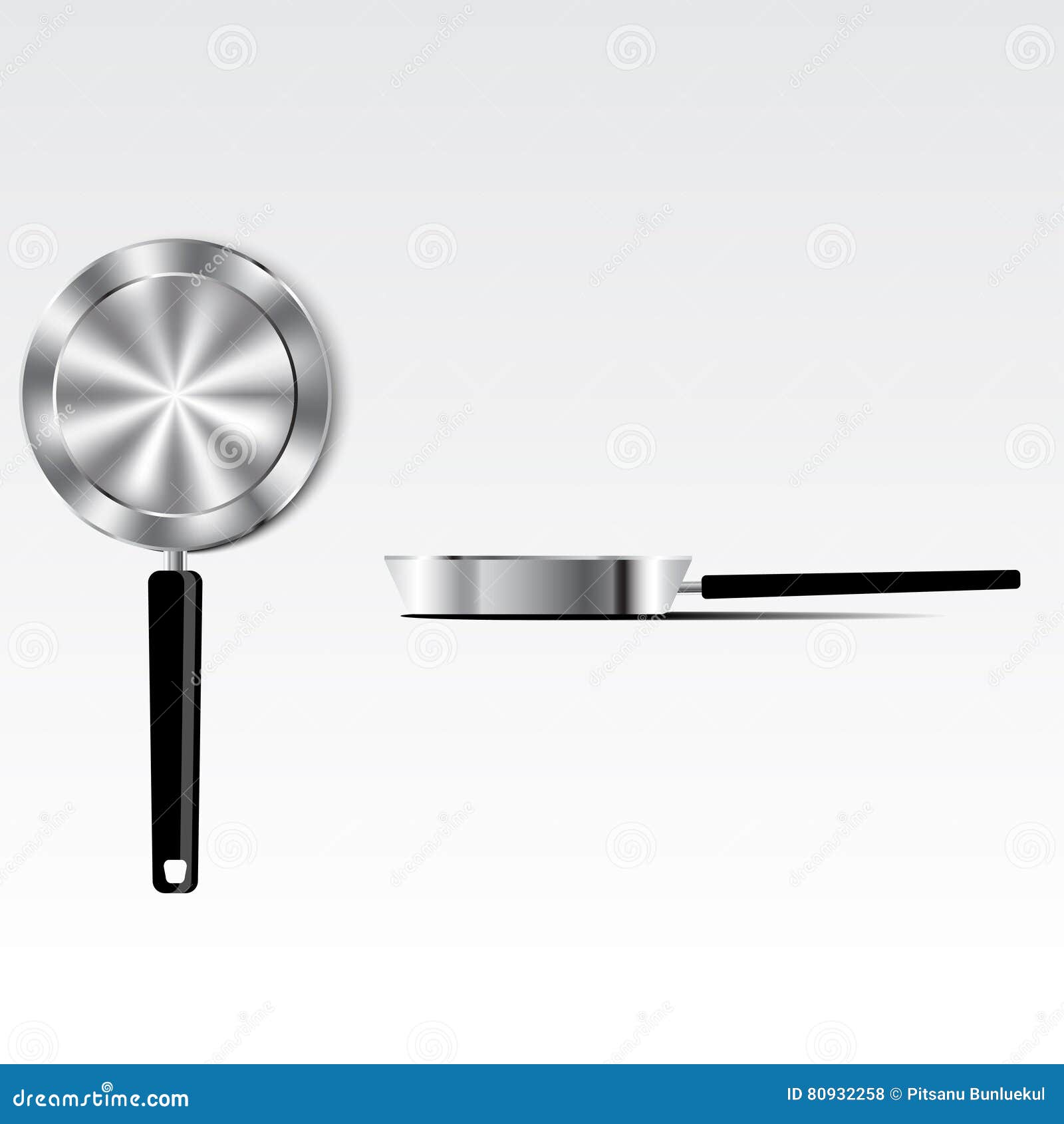 Aluminium Pan Top View and Side View Stock Vector - Illustration of ...