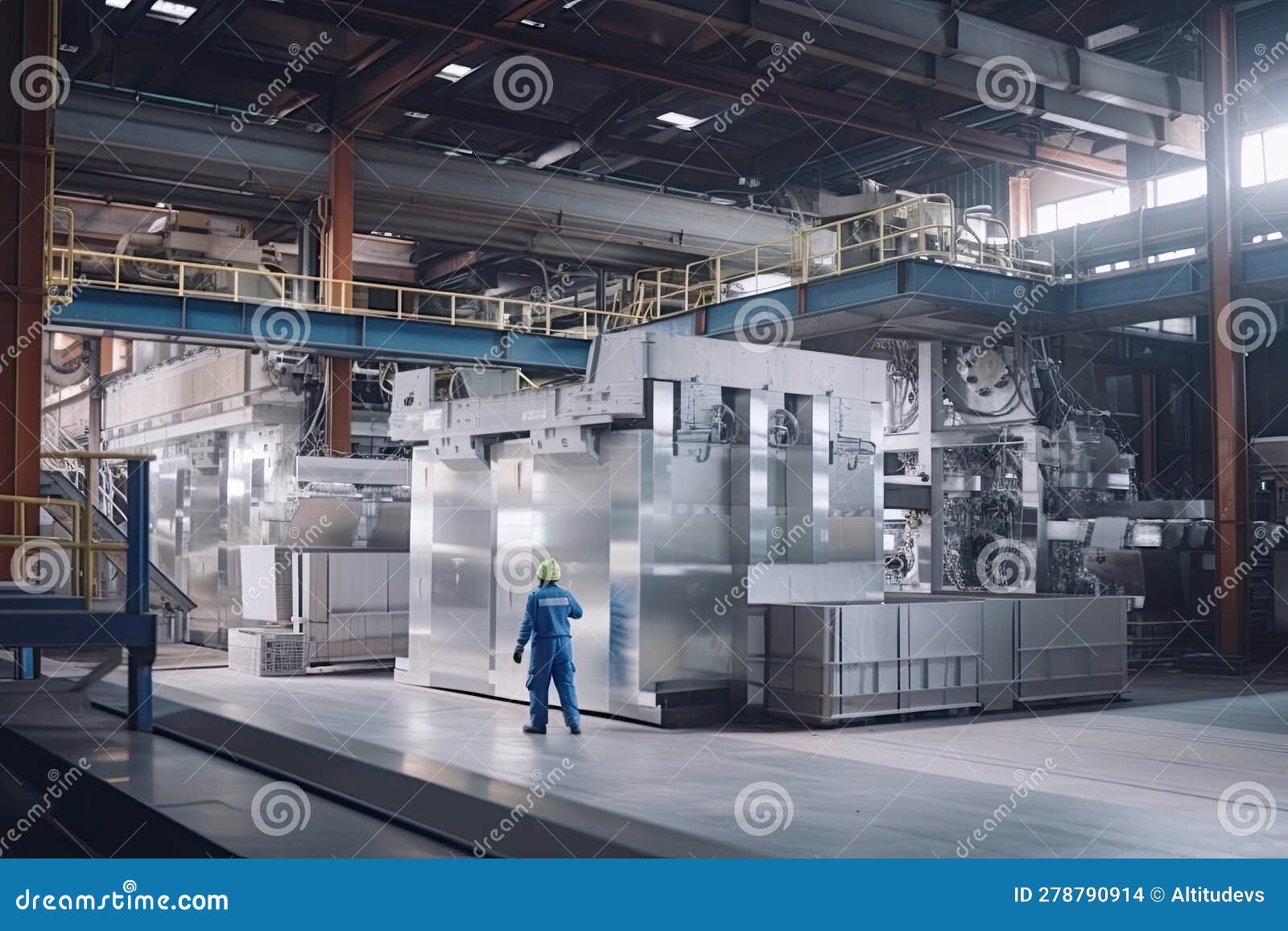 Aluminium Plant, With Massive Smelting Furnaces And Smoke Stacks Stock ...