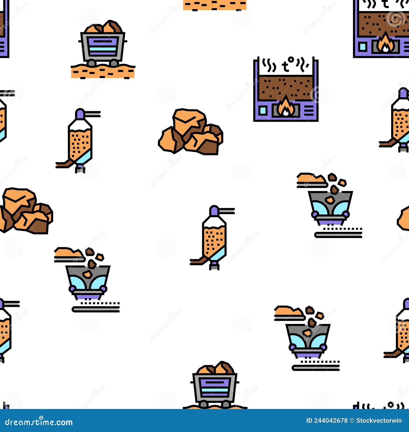 Aluminium Production Vector Seamless Pattern Stock Vector ...