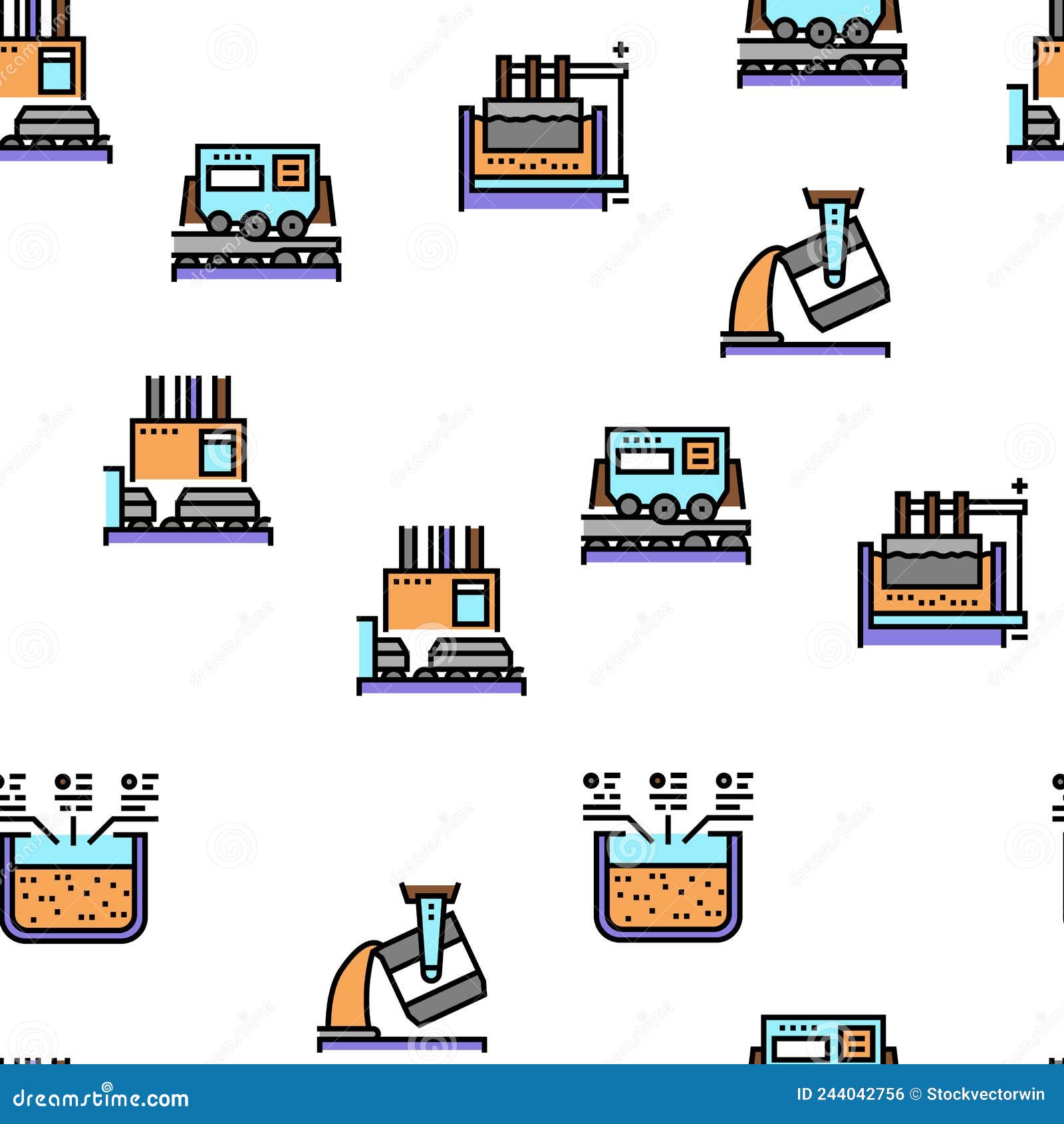 Aluminium Production Vector Seamless Pattern Stock Vector ...
