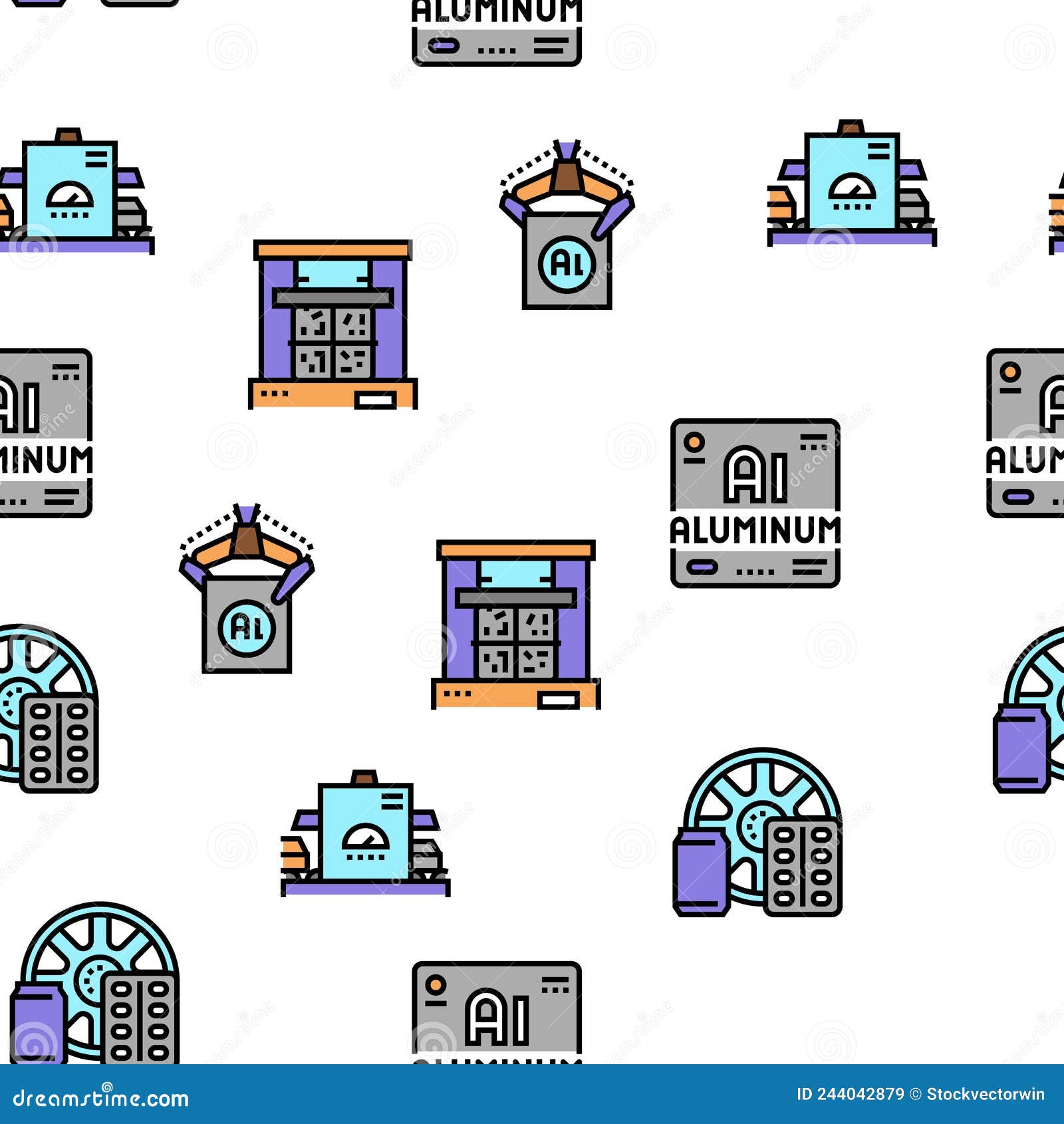 Aluminium Production Vector Seamless Pattern Stock Vector ...