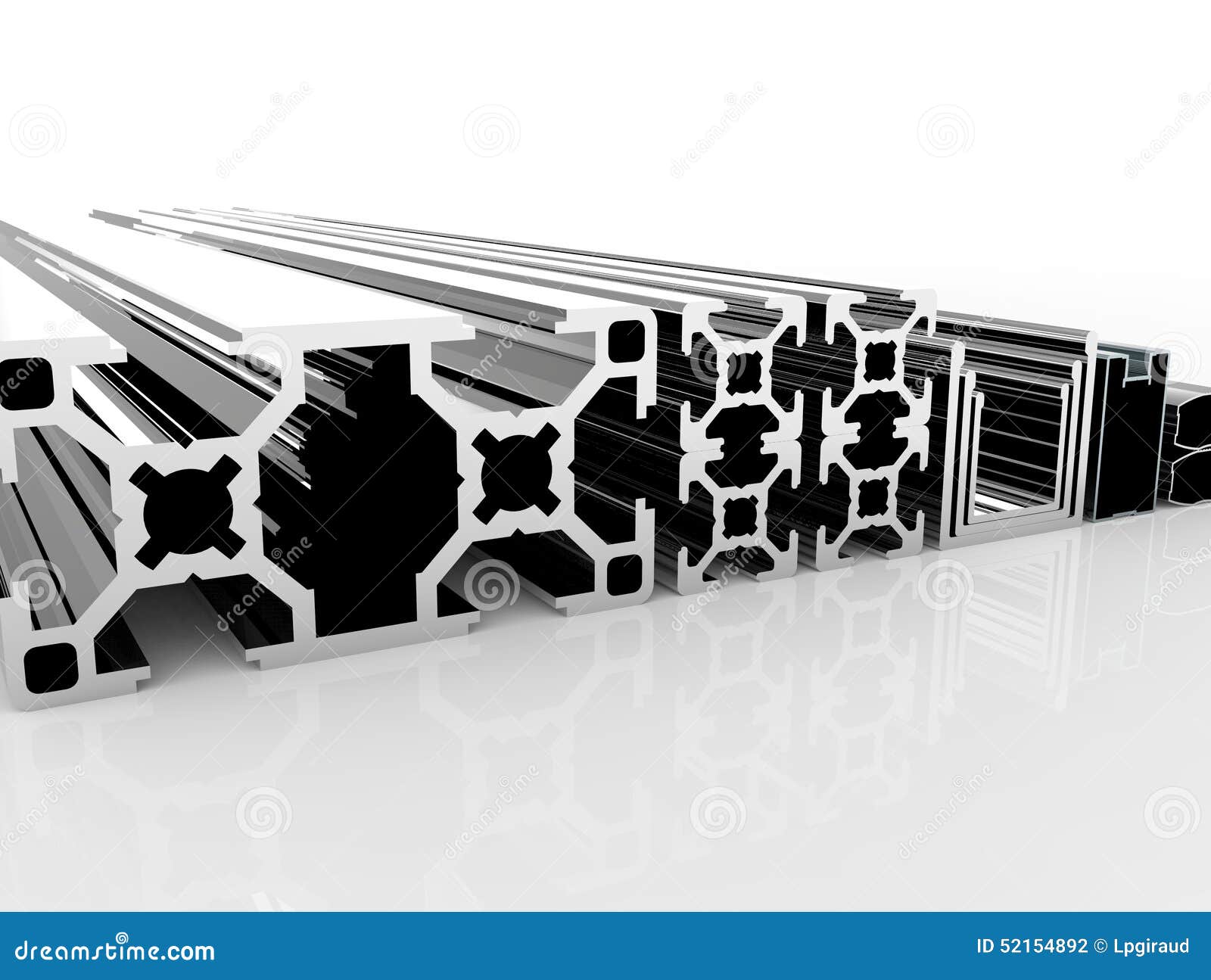 Aluminium profile stock illustration. Illustration of reflect - 52154892