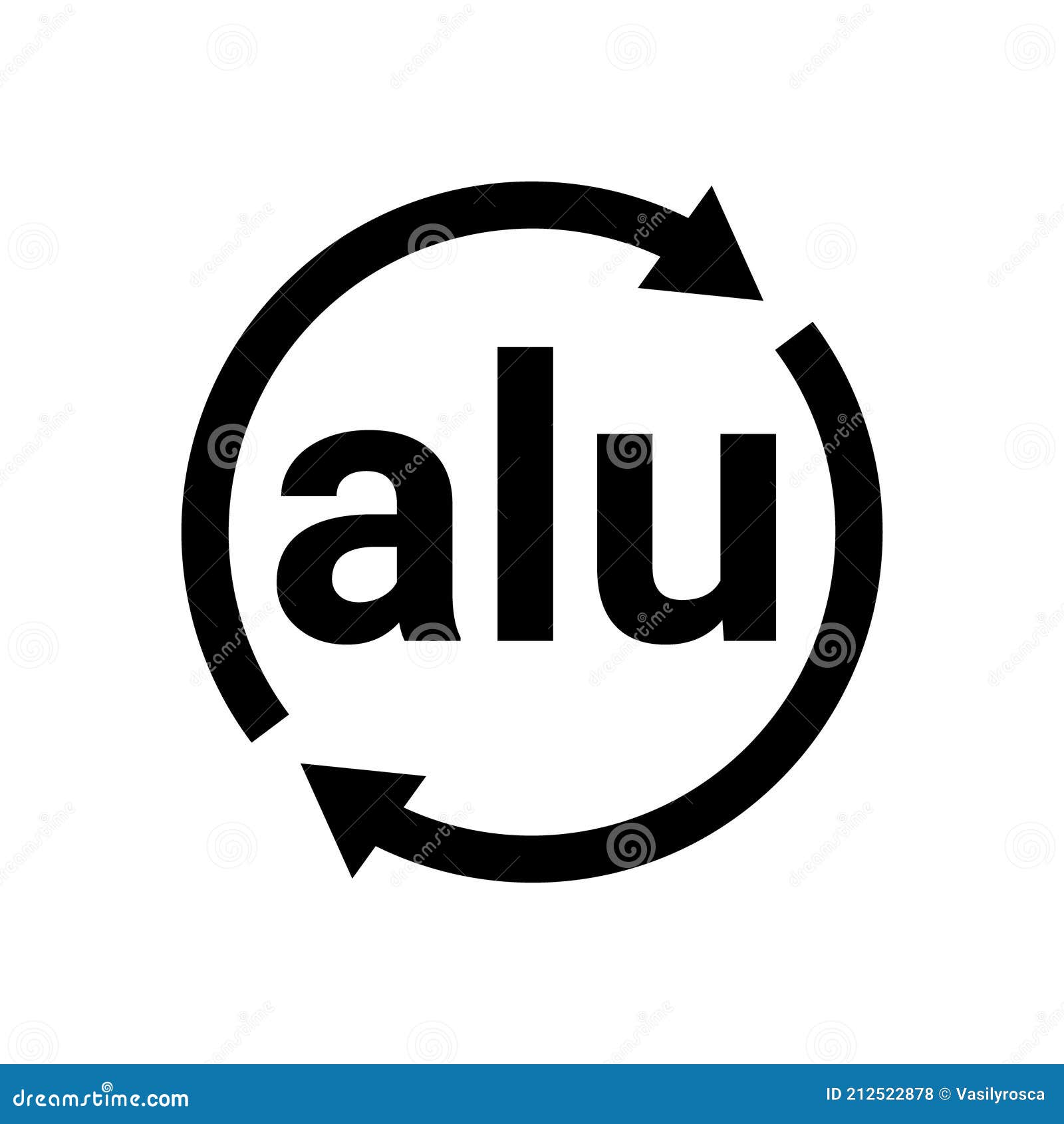 Aluminium Recycling Code Icon. Alu Logo Sign Vector Symbol Stock Vector ...