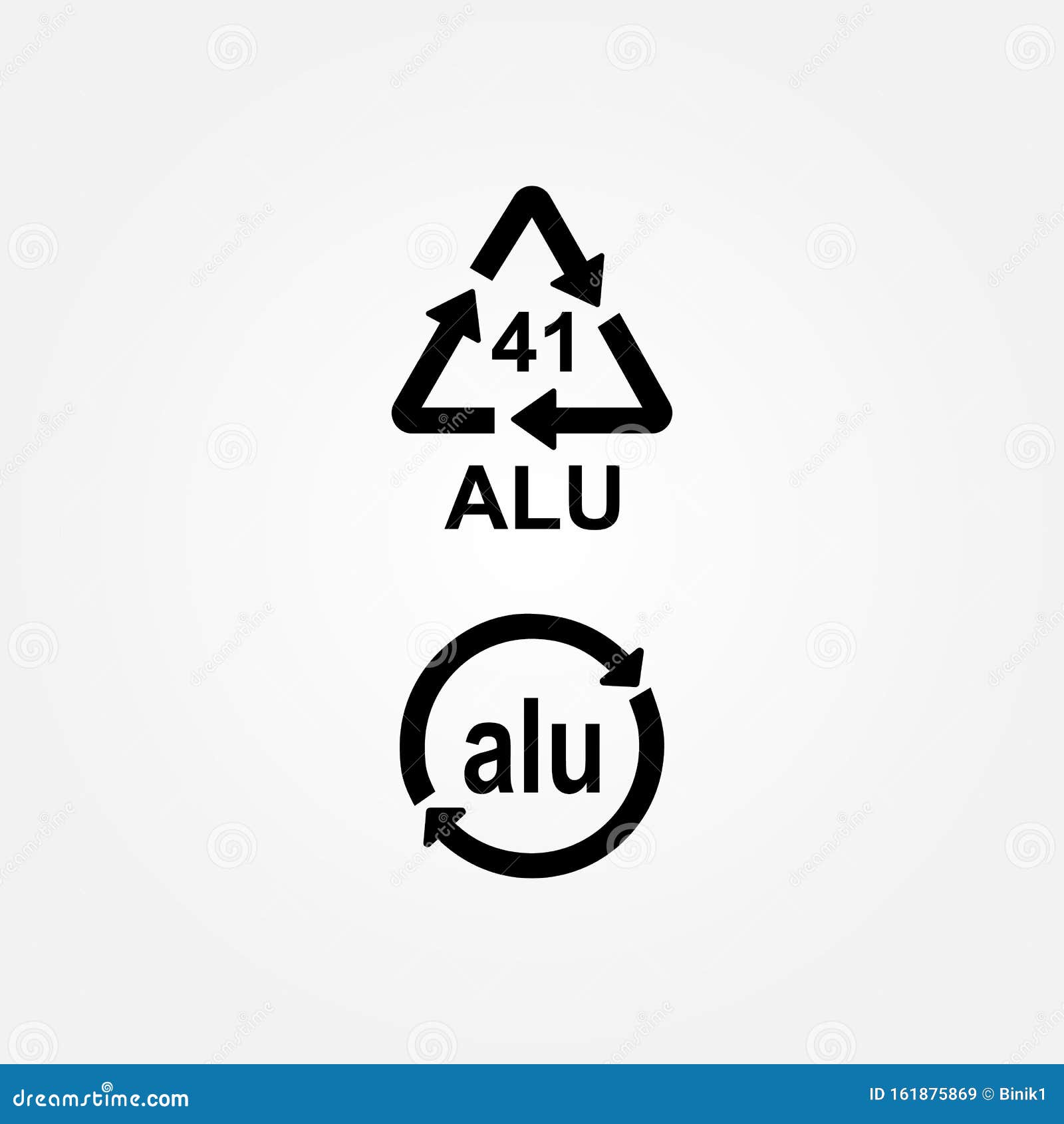 Aluminium Recycling Symbol ALU, Aluminum Metal Recycling Code ALU ...