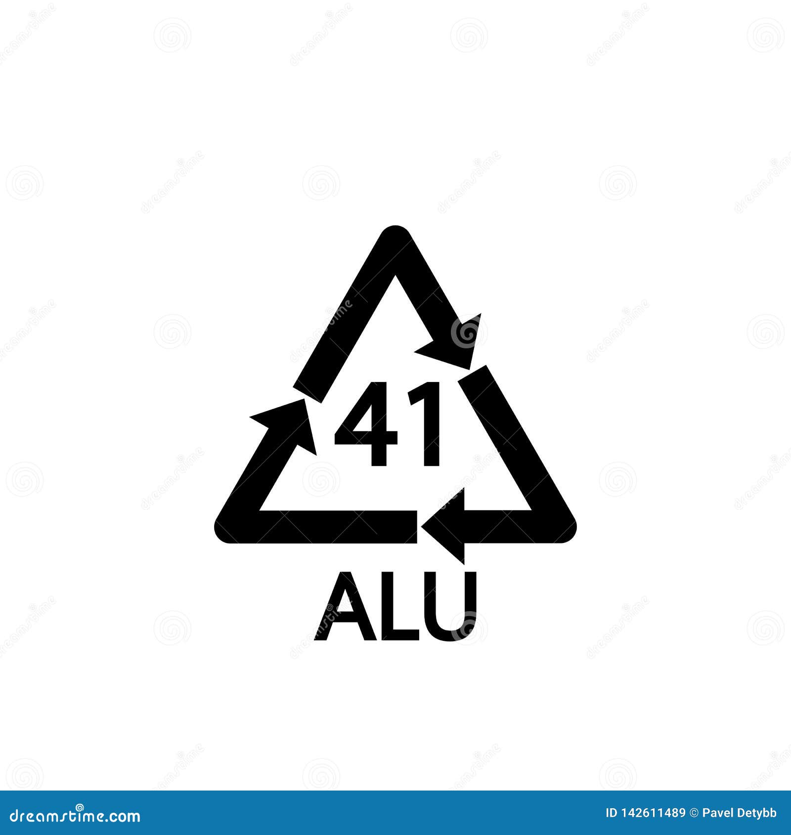 Aluminium Recycling Symbol ALU 41 . Vector Illustration. Flat Stock ...