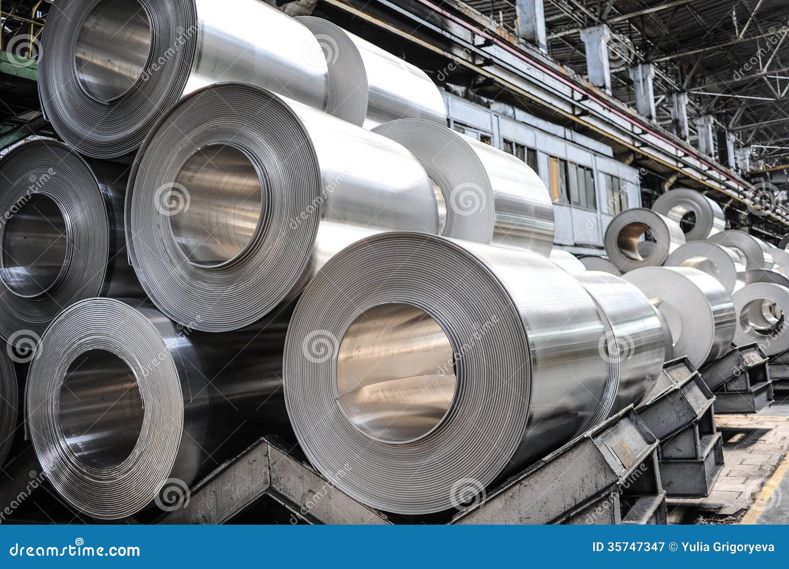 Aluminium rolls stock image. Image of glance, background - 35747347